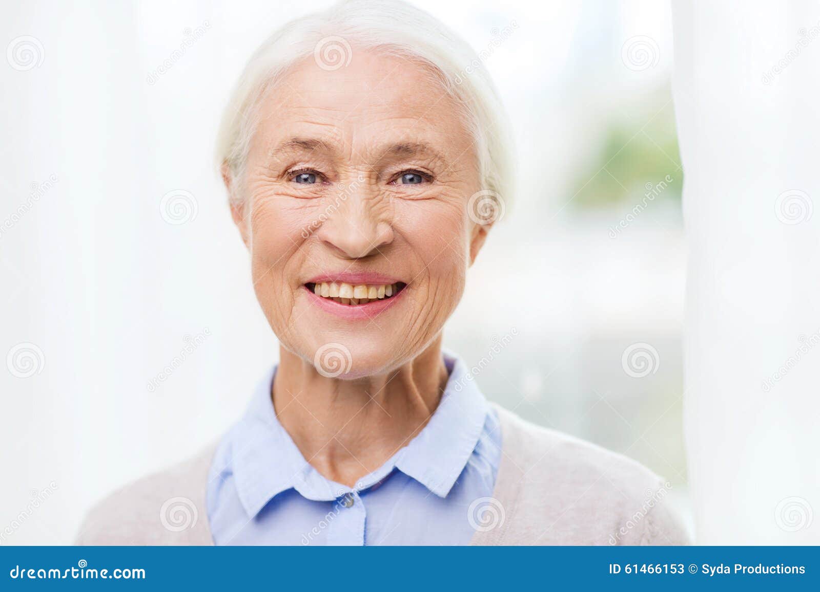 Happy Senior Woman Face At Home Stock Image Image Of People Face