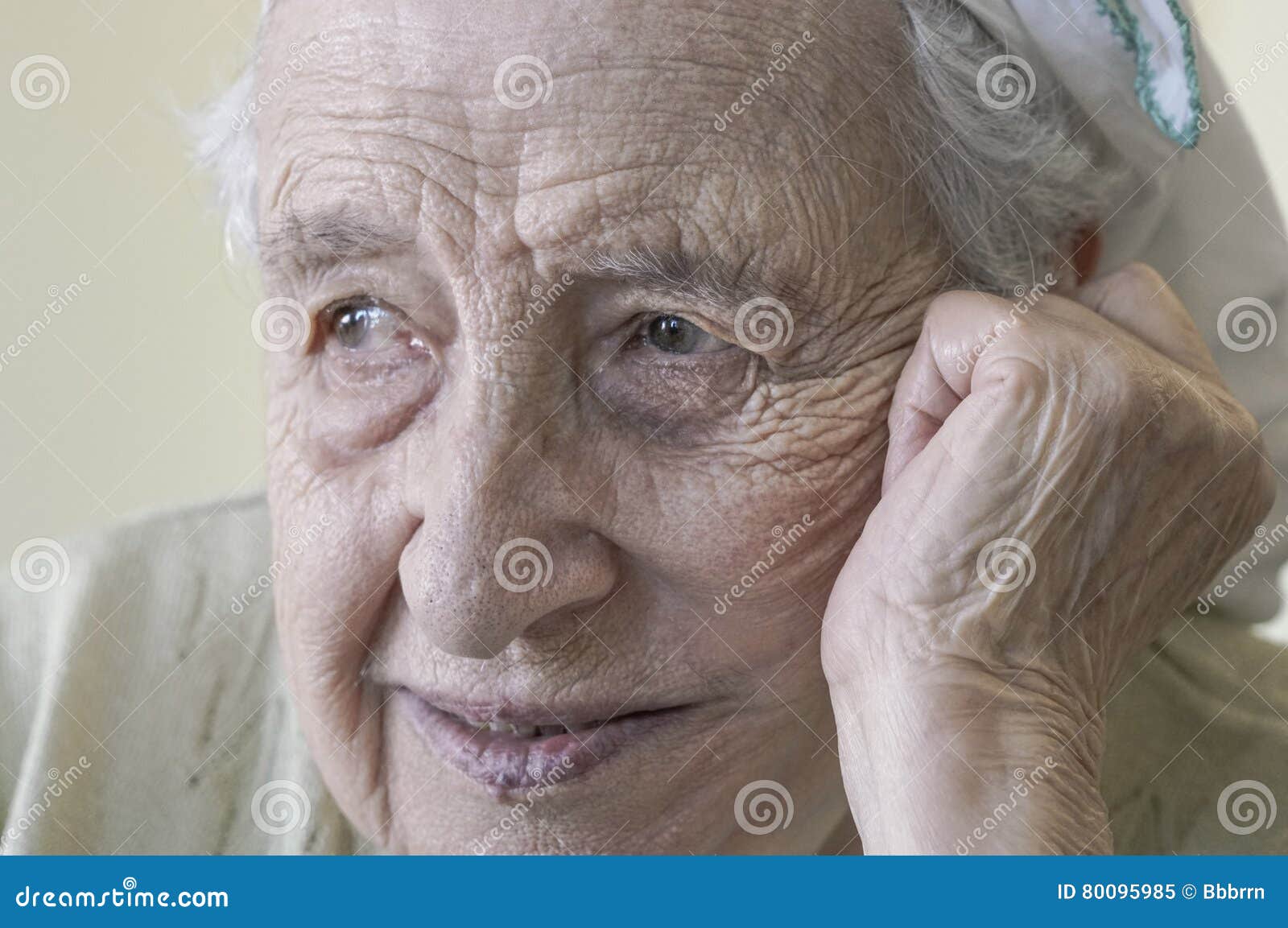 Happy Senior Woman Thinking Stock Image - Image of positive, head: 80095985