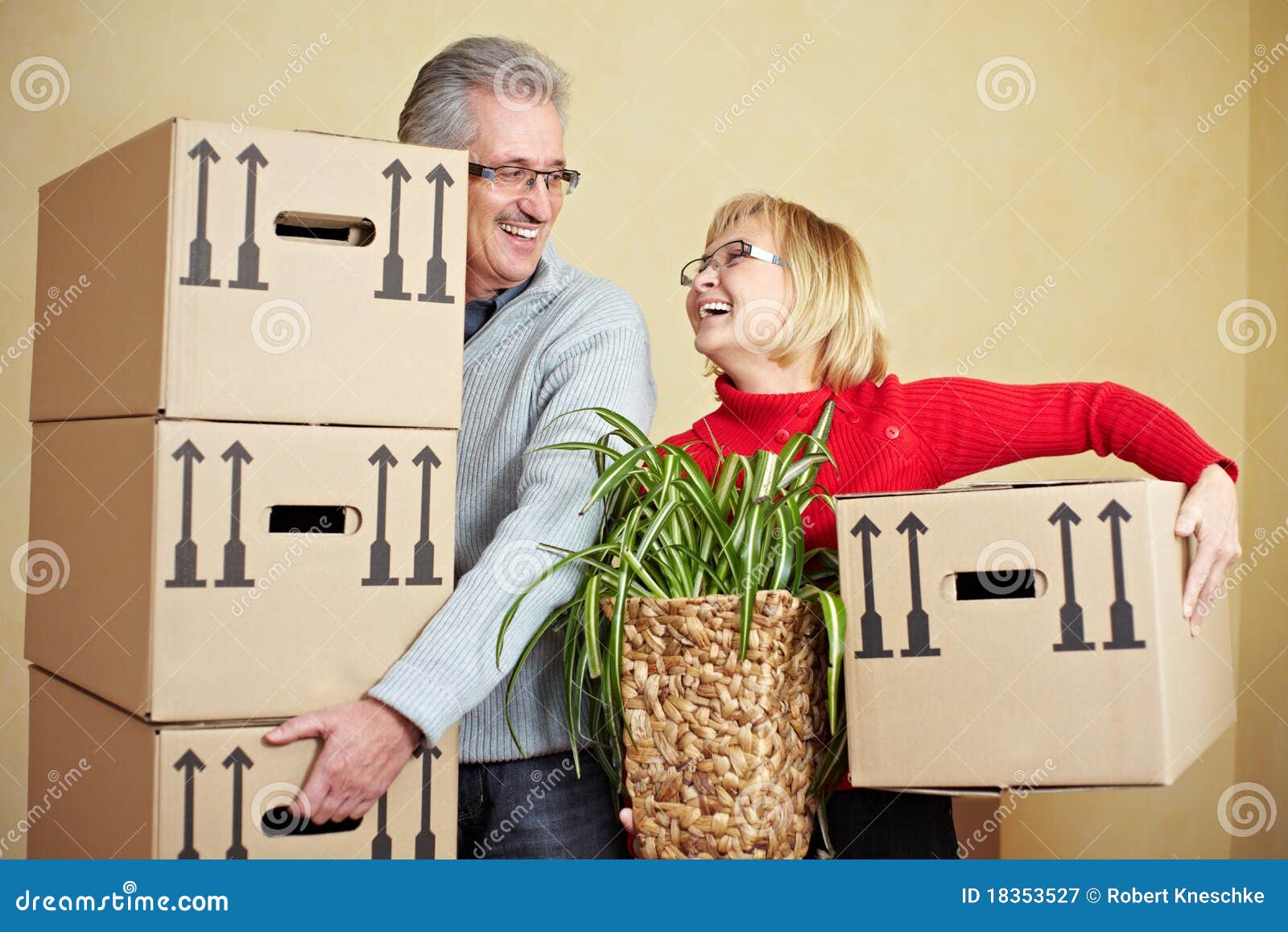 Happy seniors moving stock image. Image of apartment - 18353527
