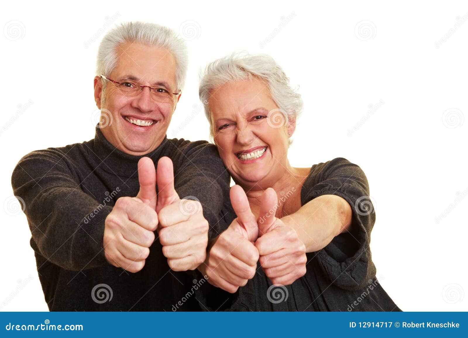 Happy Seniors Showing Thumbs Up Stock Image - Image of acceptance ...