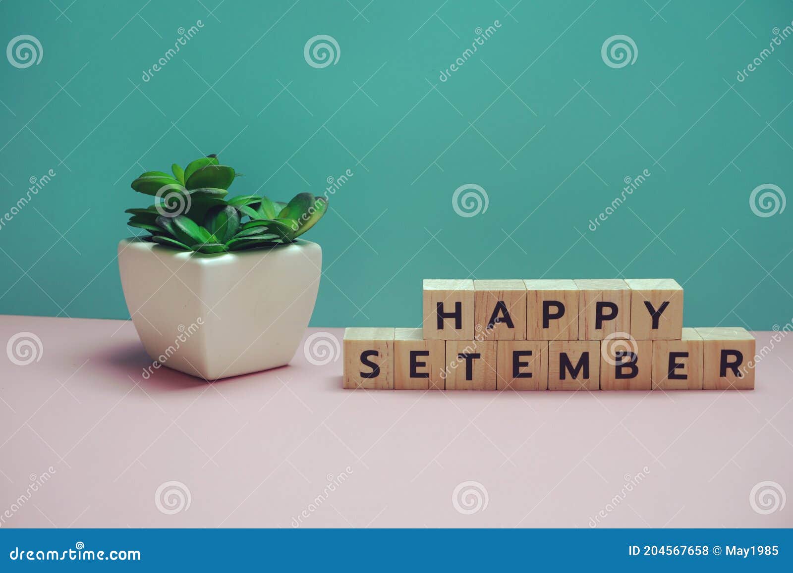 Happy September Alphabet Letter on Blue and Pink Background Stock Photo ...