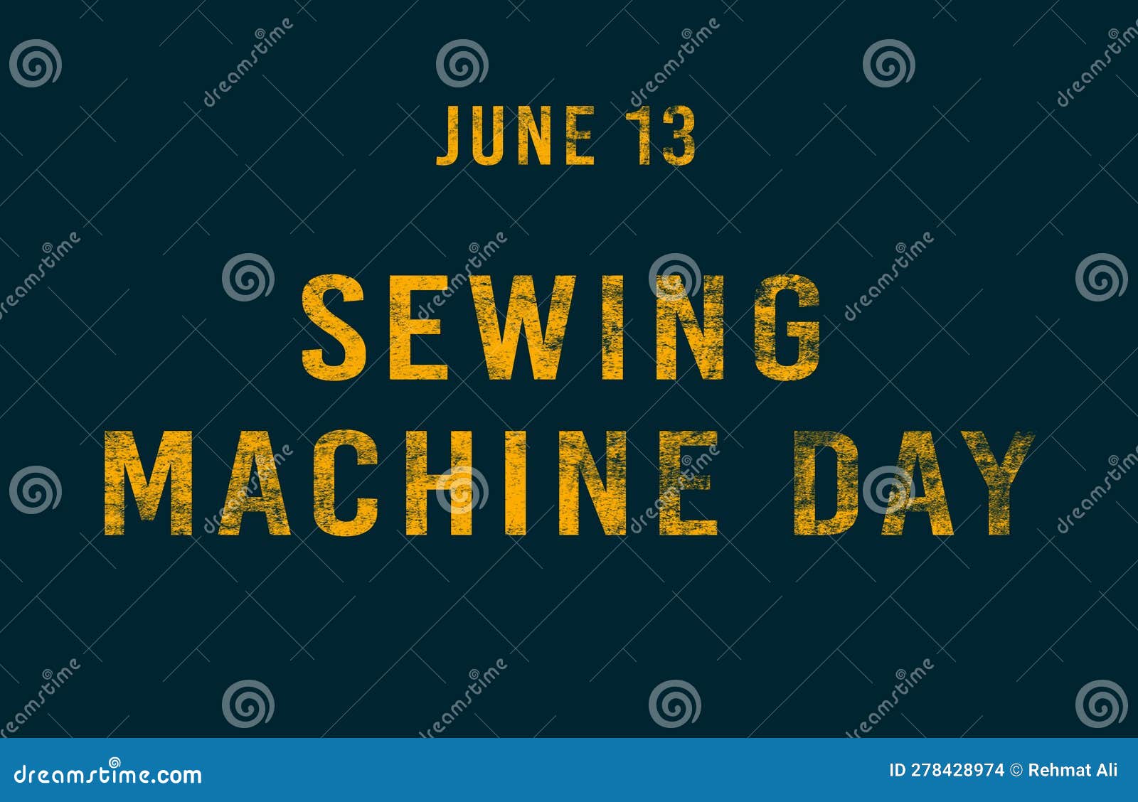 Happy Sewing Machine Day, June 13. Calendar of June Text Effect, Design ...