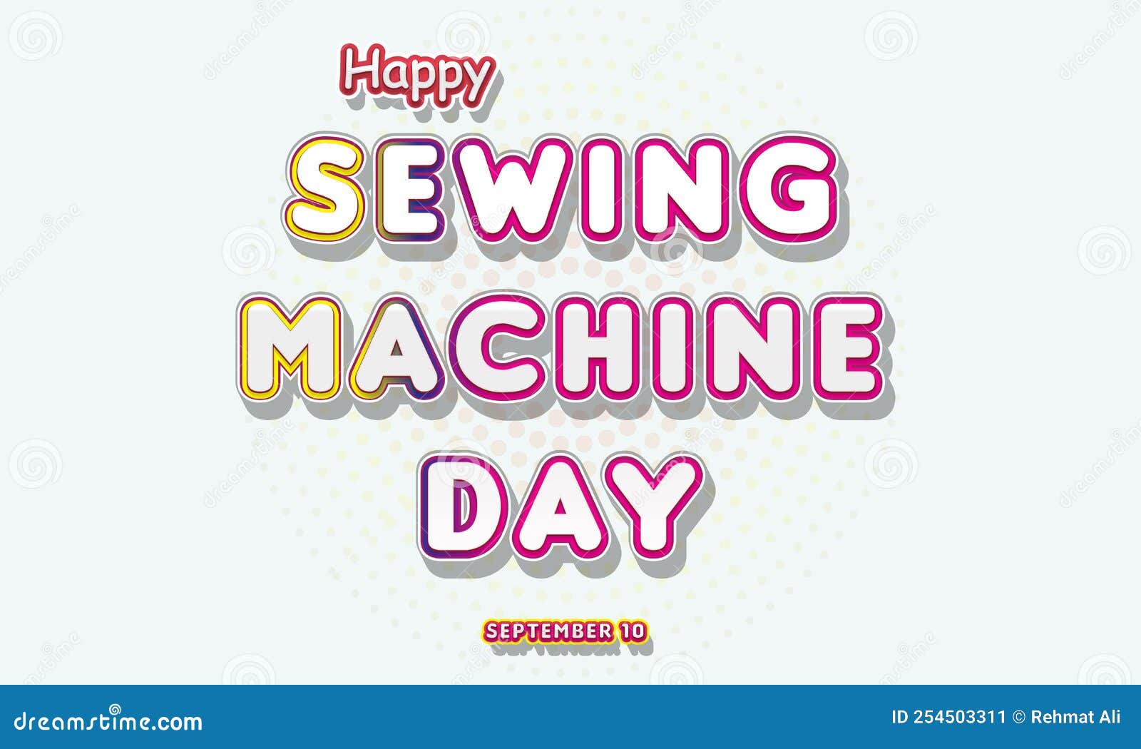 Happy Sewing Machine Day, September 10. Calendar of September Retro ...