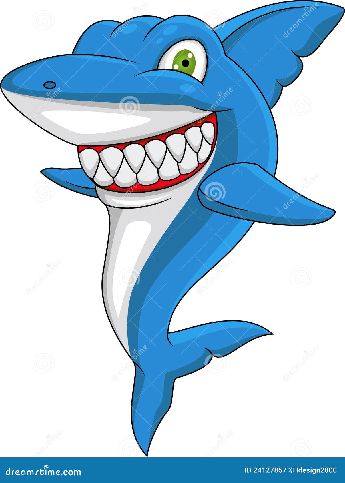 Happy shark stock illustration. Illustration of animal - 24127857