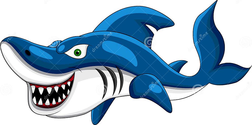 Happy shark cartoon stock illustration. Illustration of graphic - 27220572
