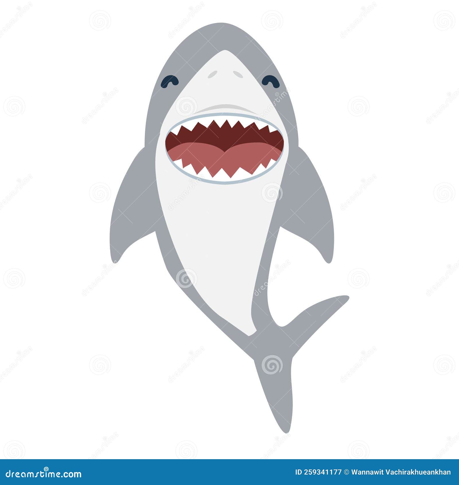 Happy Shark with Open Mouth Stock Vector - Illustration of abstract ...