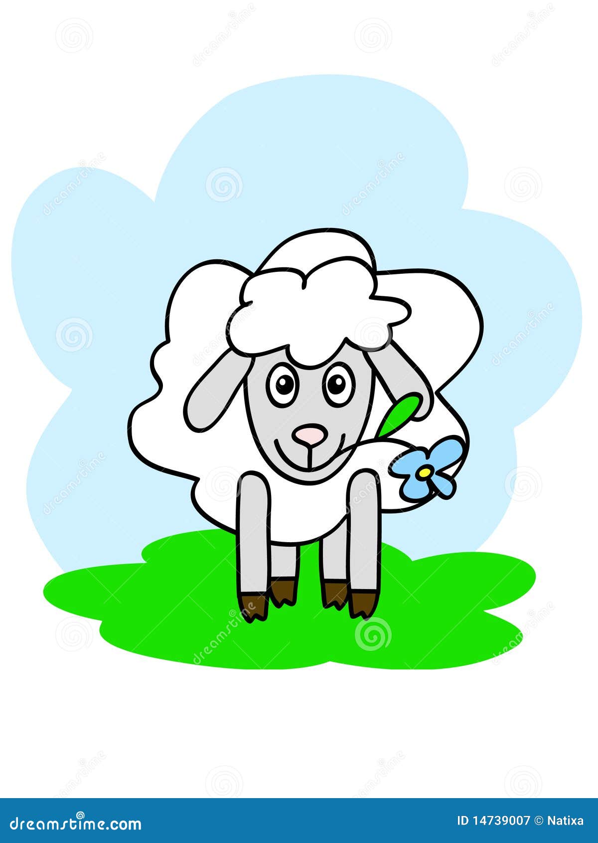Happy sheep stock vector. Illustration of field, livestock - 14739007
