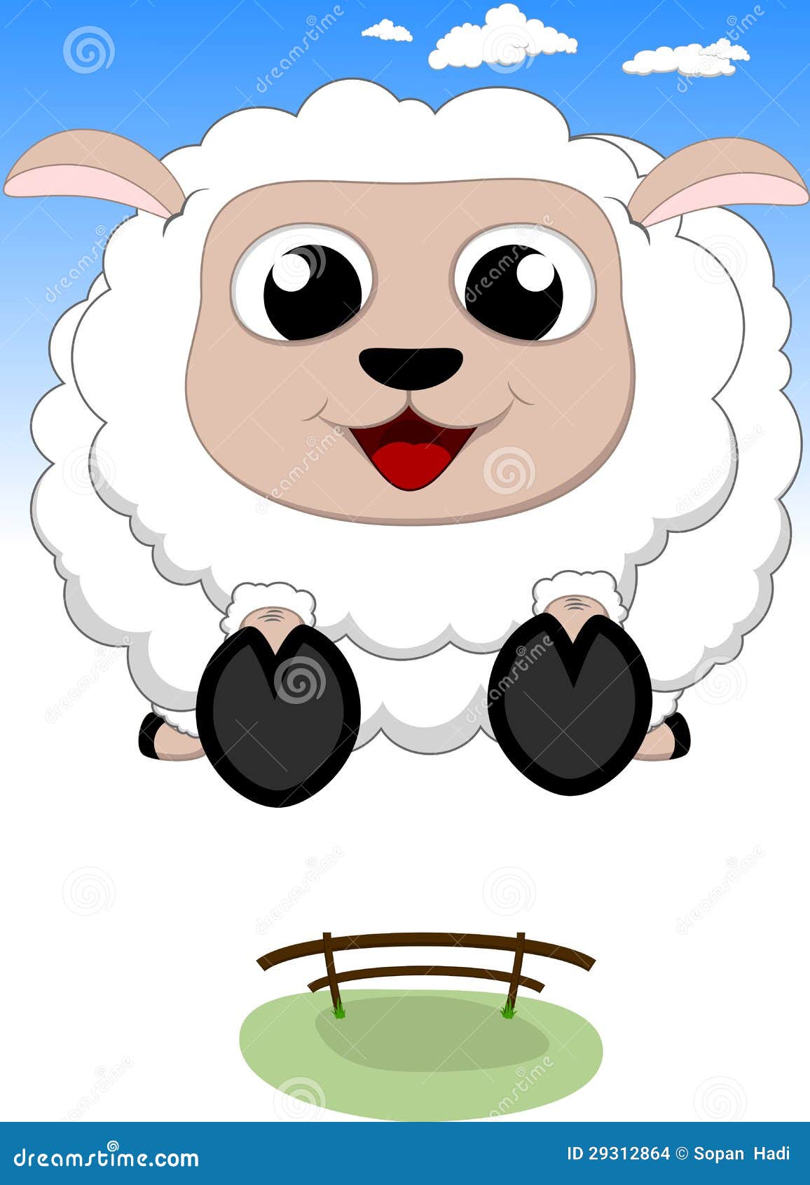 Happy Sheep Jumping stock vector. Illustration of beast - 29312864