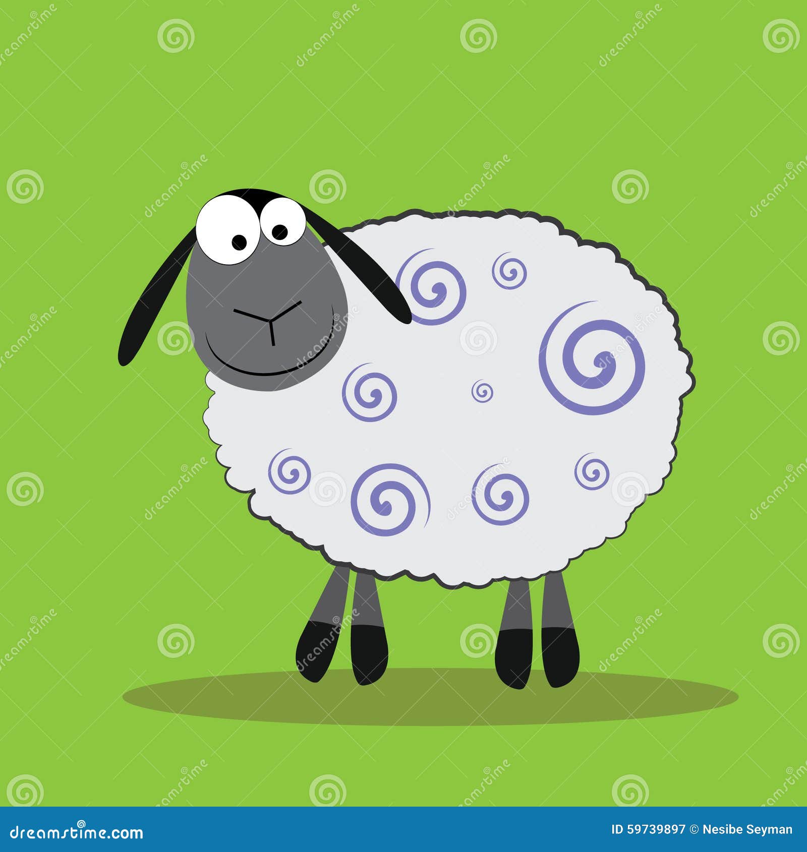 Happy sheep stock vector. Illustration of happy, sheep - 59739897