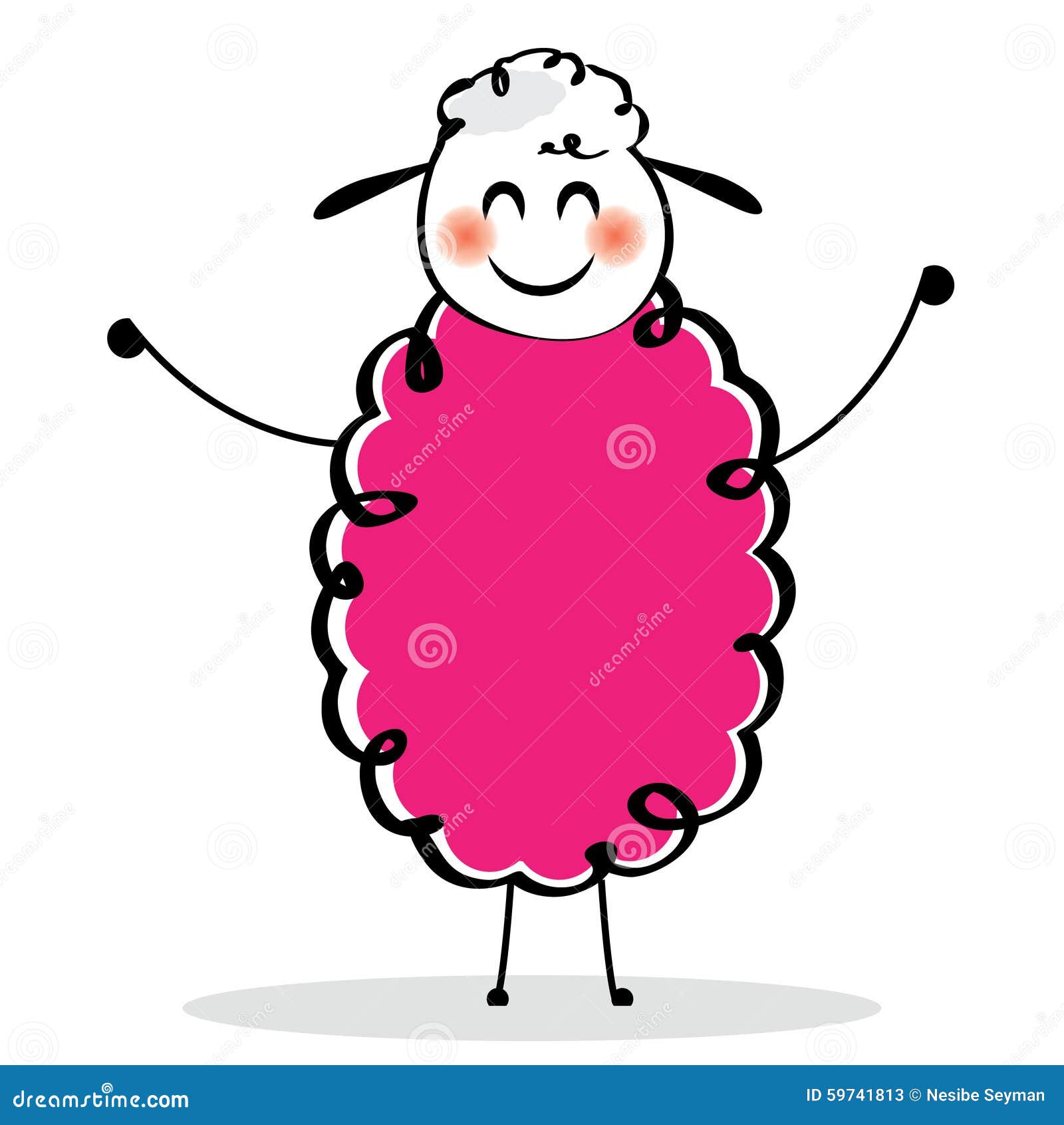 Happy sheep stock vector. Illustration of sheep, animal - 59741813