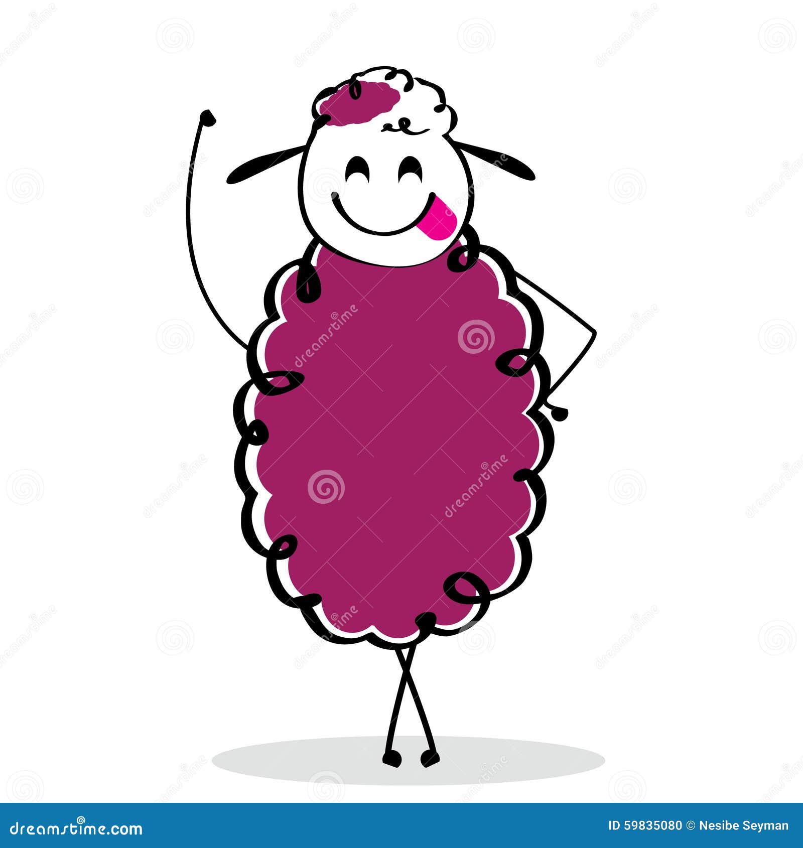 Happy sheep stock vector. Illustration of happy, background - 59835080