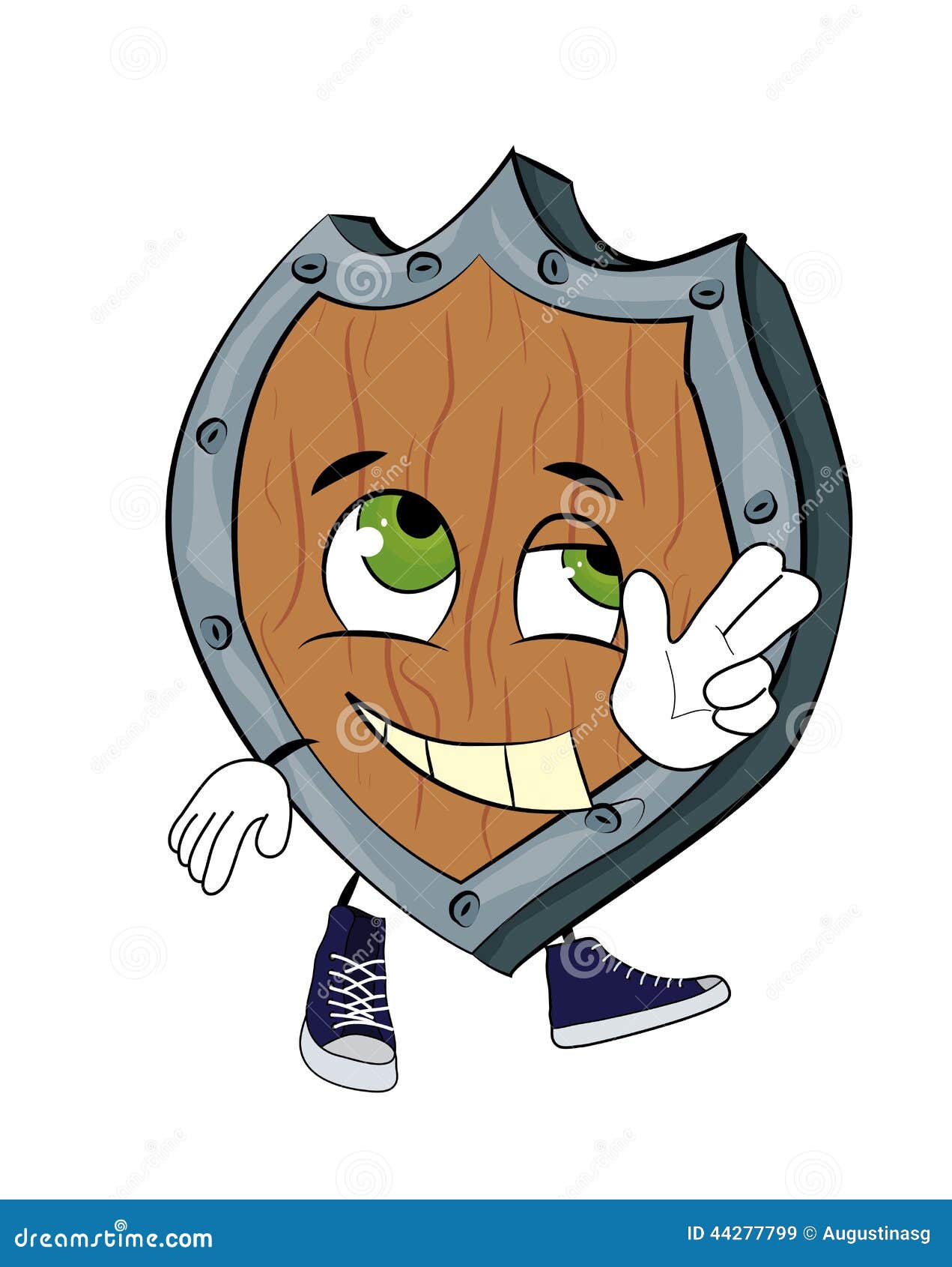 Happy Shield cartoon stock illustration. Illustration of cheerful ...