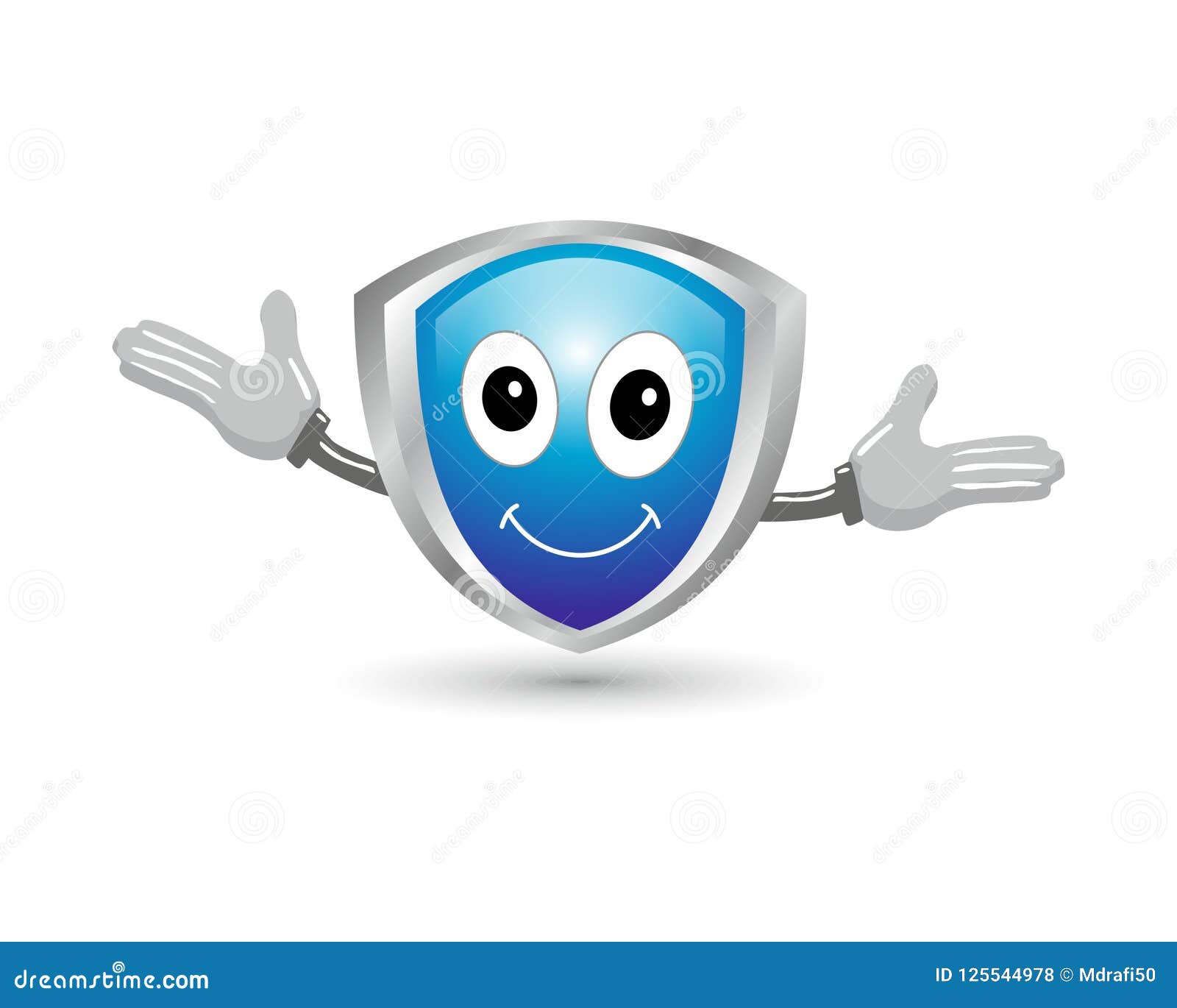 Happy shield mascot logo stock illustration. Illustration of spreading ...