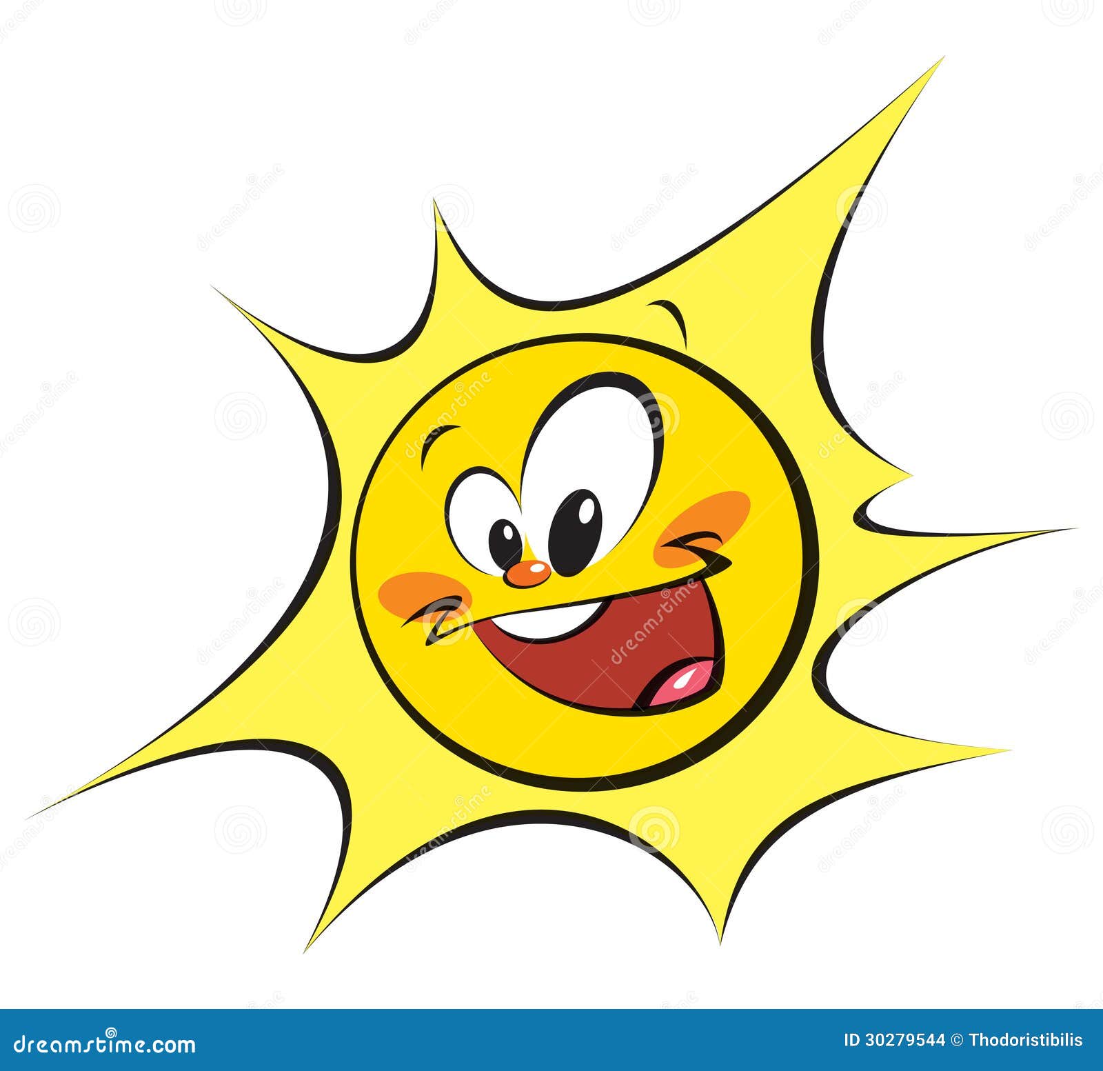 Happy sun (black outlines) stock vector. Illustration of ecology - 30279544