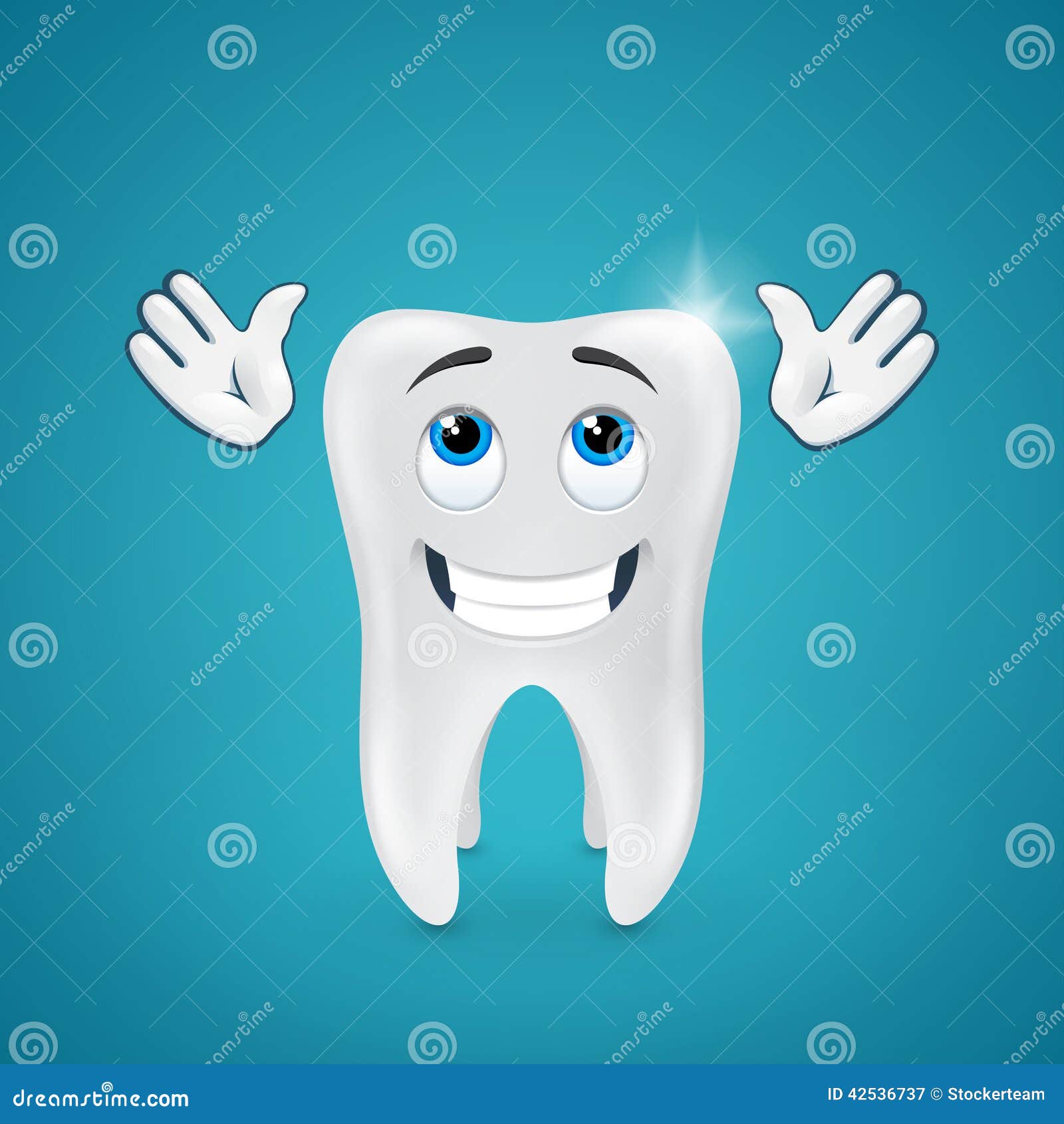 Shiny Tooth. Realistic Healthy Clear White Tooth Isolated On ...