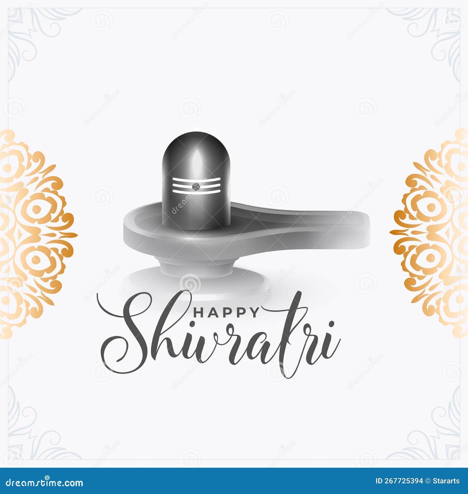 Happy Shivratri Hindu Devotional Background with Shiv Lingam Stock ...