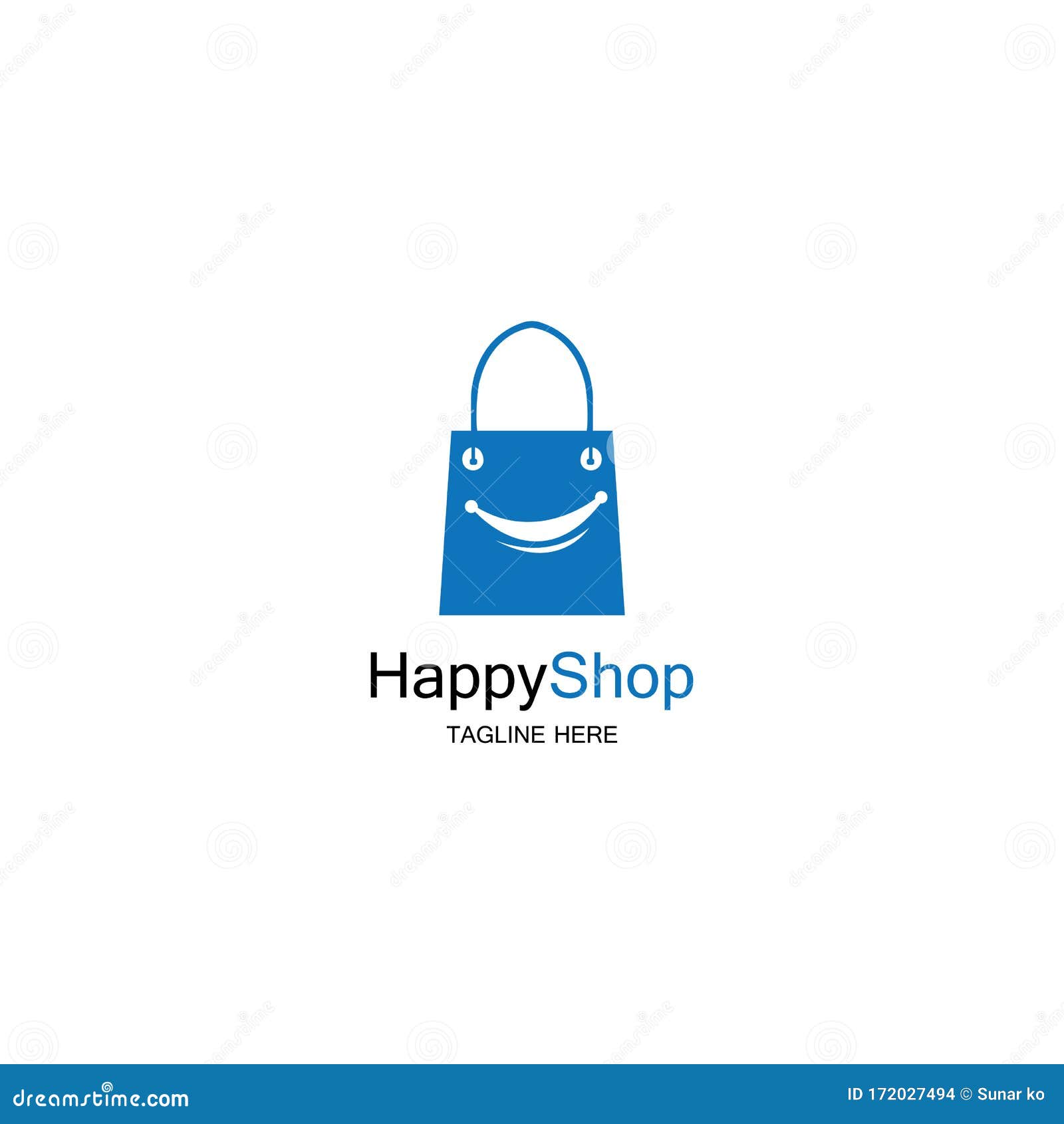 Happy Shop Logo Design Template Stock Vector - Illustration of design ...
