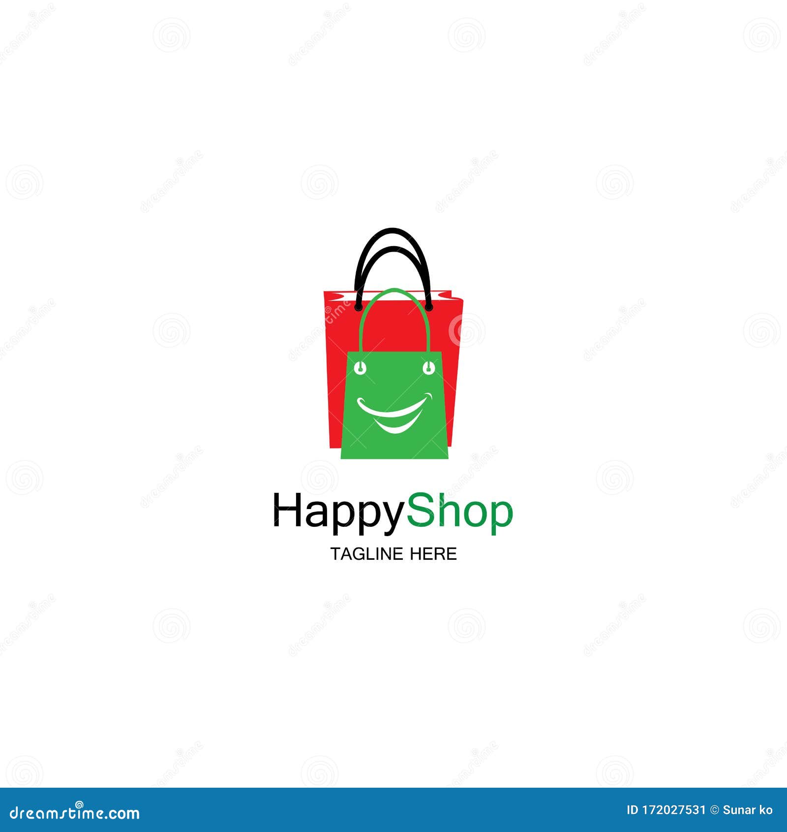 Happy Shop Logo Design Template Stock Vector - Illustration of market ...