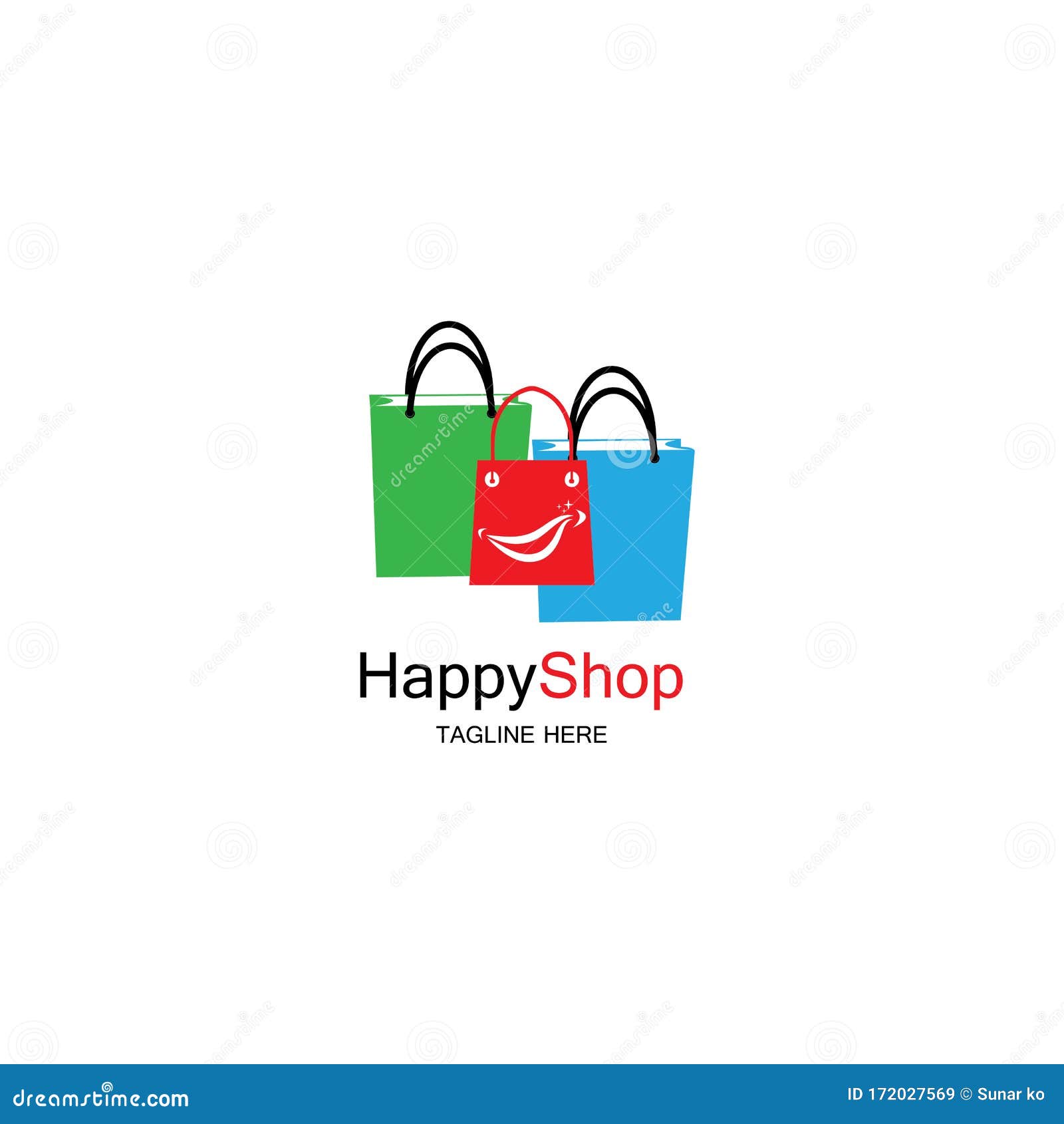 Happy Shop Logo Design Template Stock Vector - Illustration of logo ...