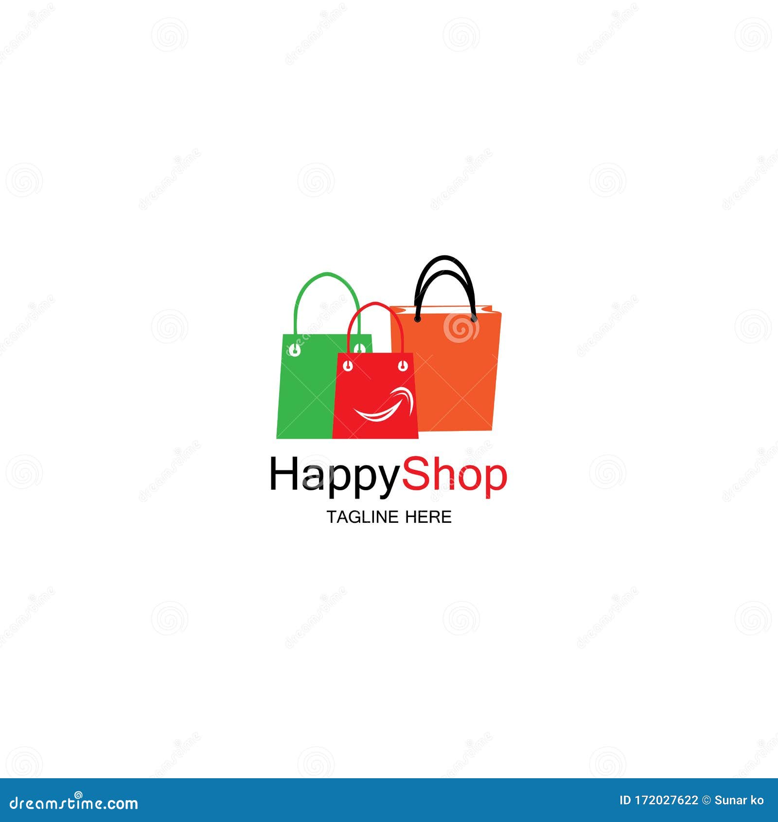 Happy Shop Logo Design Template Stock Vector - Illustration of market ...
