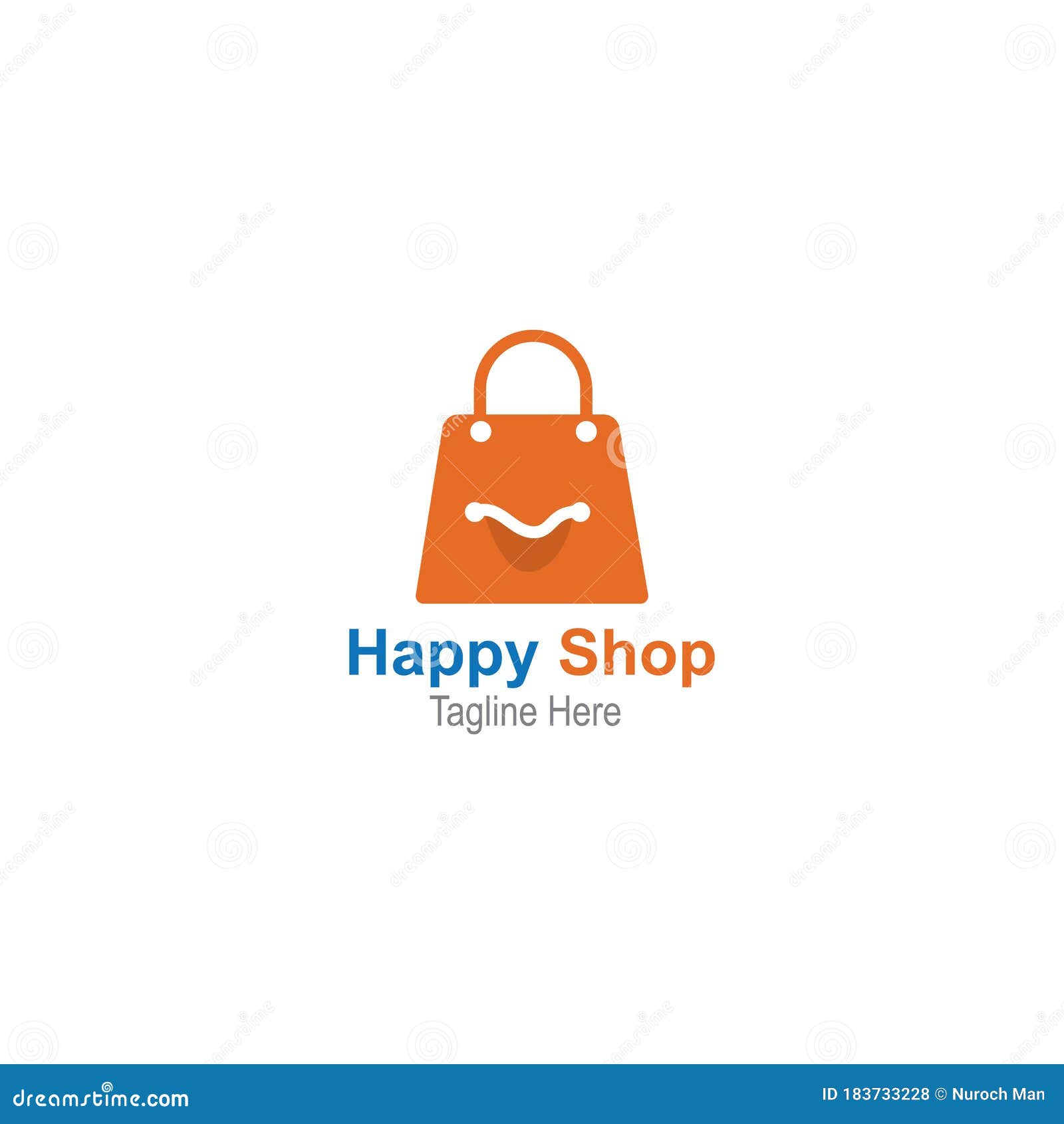 Happy Shop Logo Template Design Vector. Stock Vector - Illustration of ...