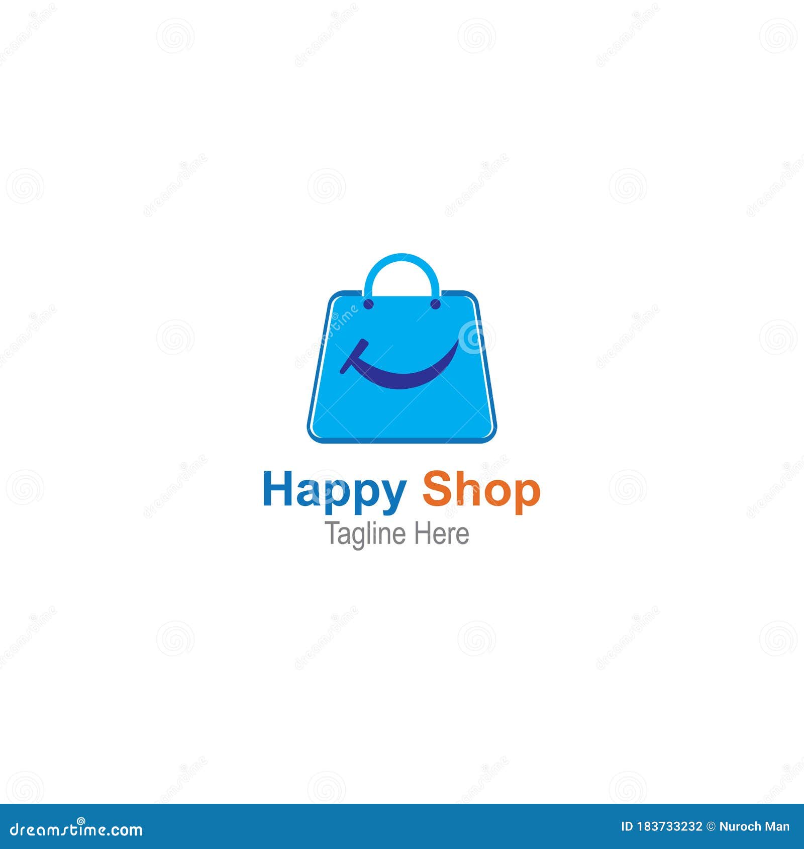 Happy Shop Logo Template Design Vector. Stock Vector - Illustration of ...