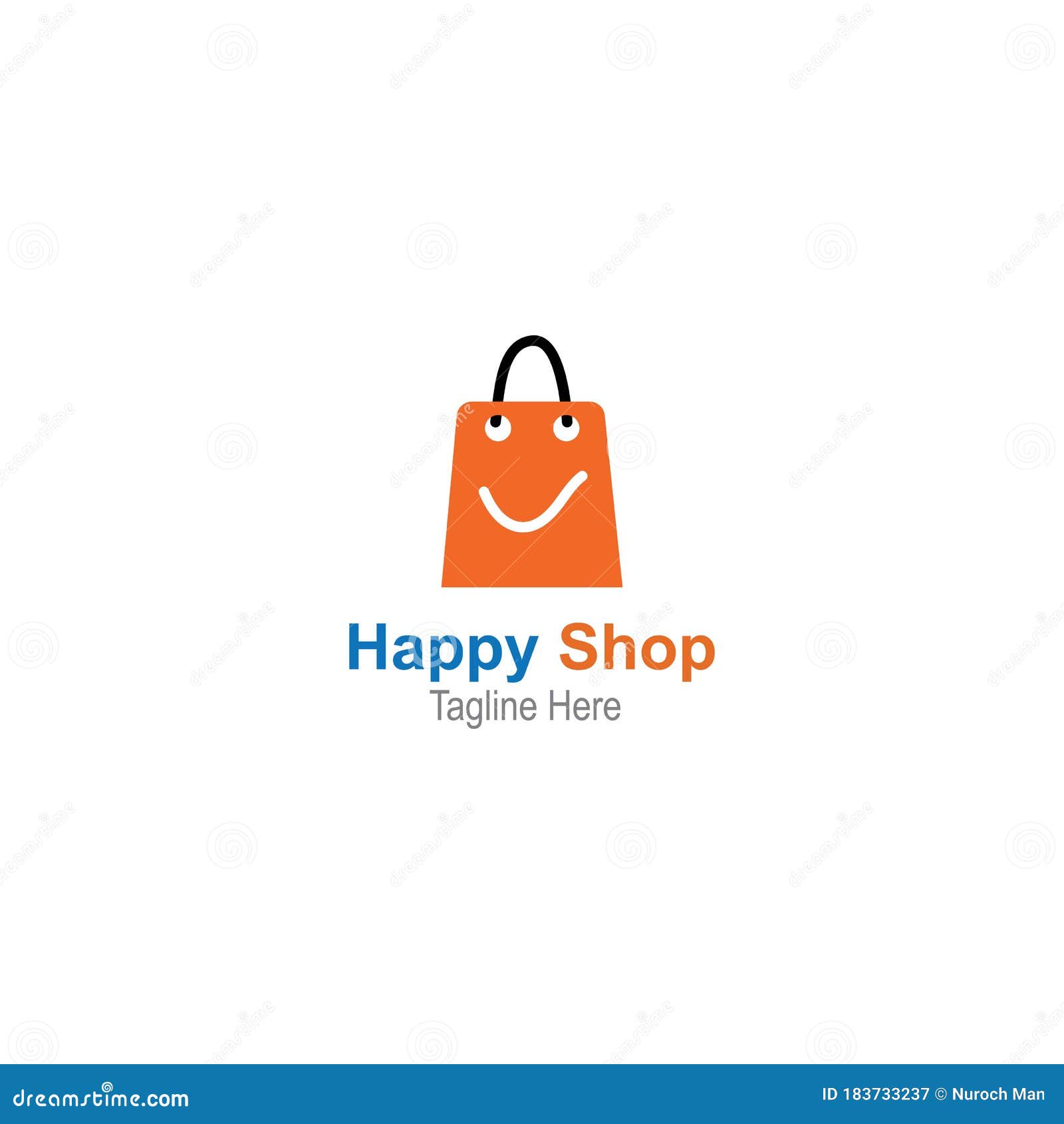 Happy Shop Logo Template Design Vector. Stock Vector - Illustration of ...