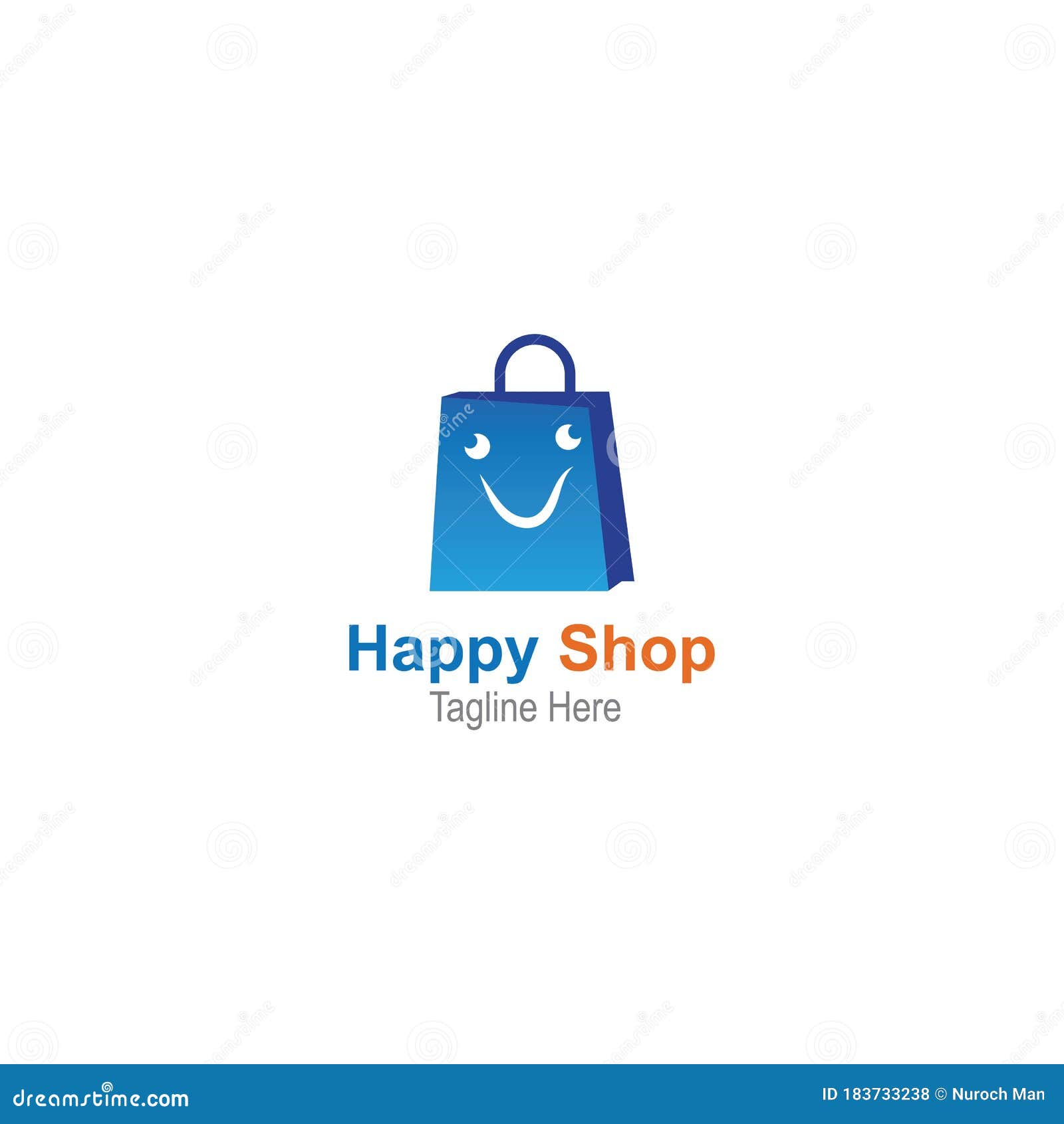 Happy Shop Logo Template Design Vector. Stock Vector - Illustration of ...