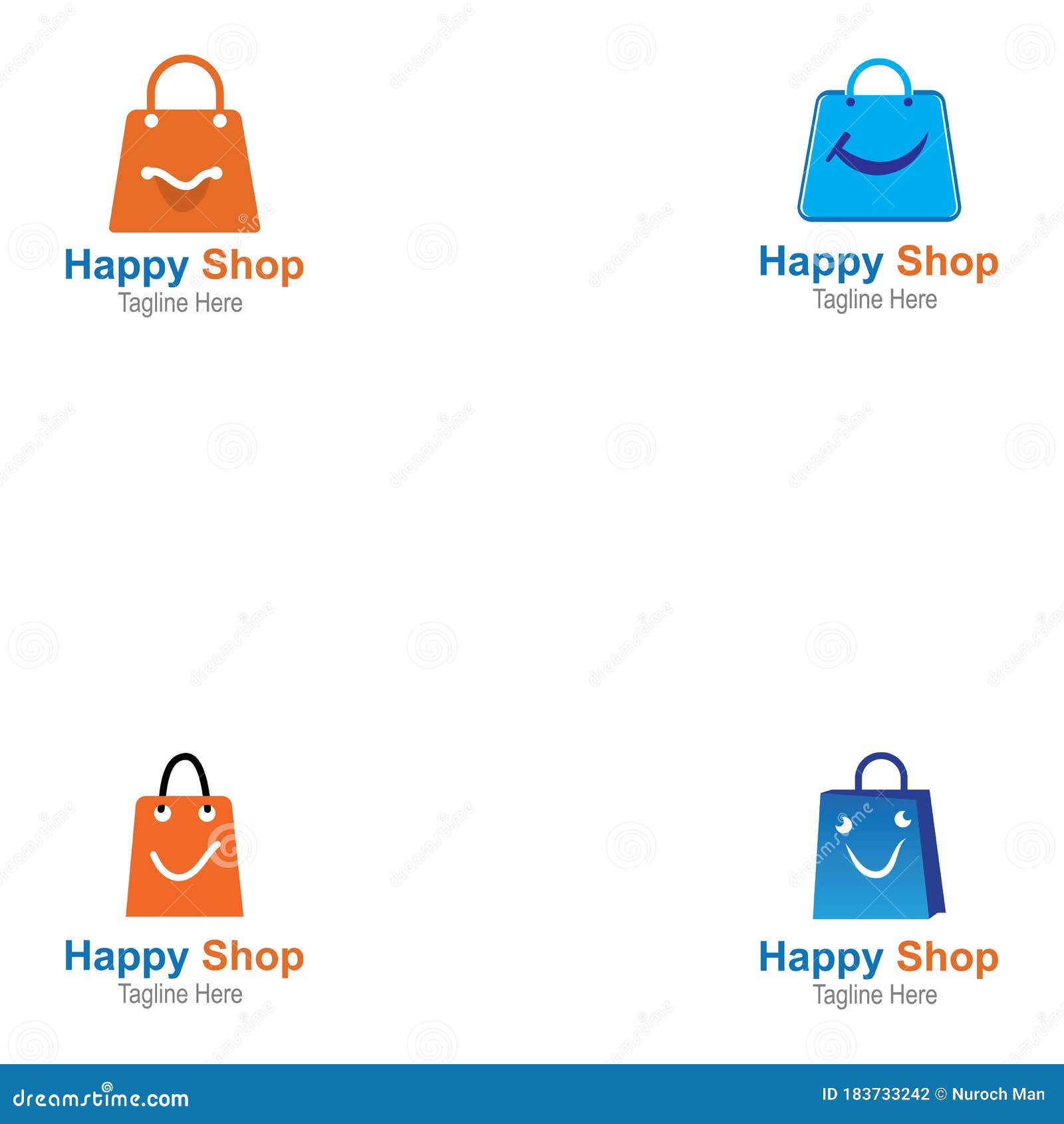 Happy Shop Logo Template Design Vector. Stock Vector - Illustration of ...