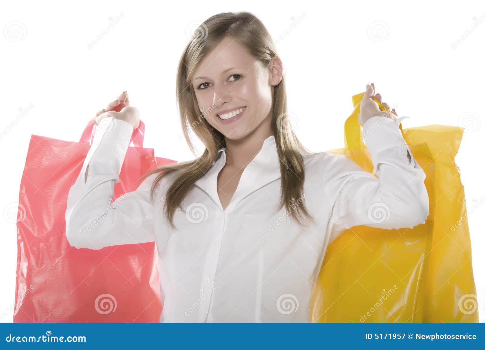 Happy Shop Lucky stock image. Image of girl, blonde, beautiful - 5171957