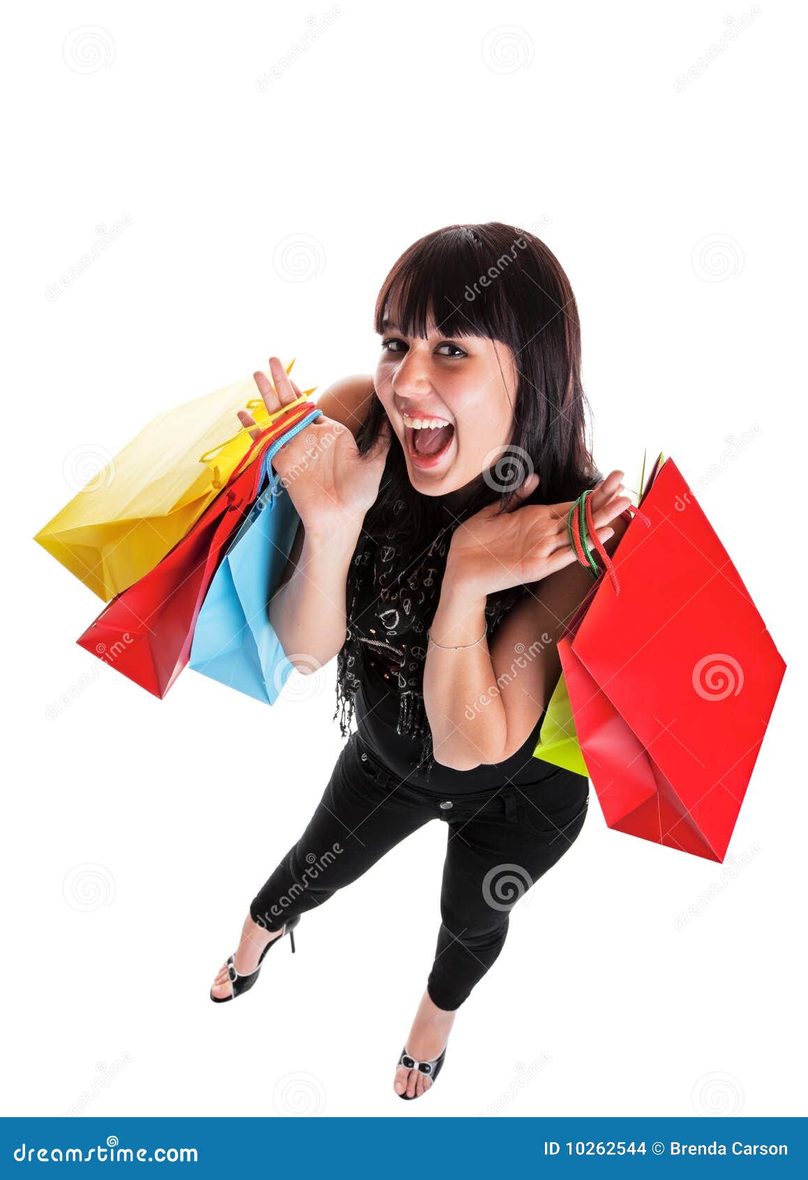 Happy Shopper stock photo. Image of caucasian, green - 10262544