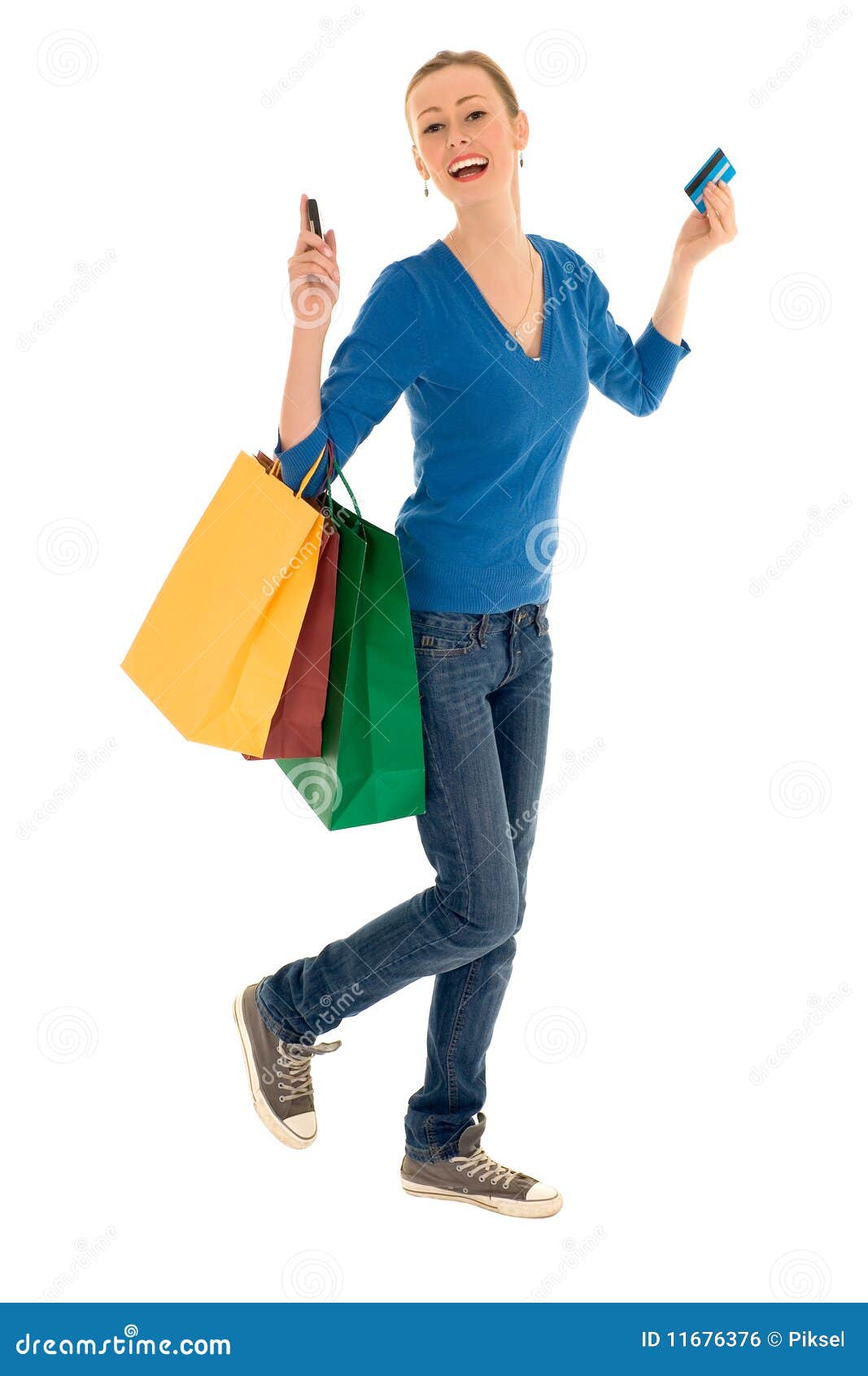 Happy shopper stock photo. Image of shot, buying, bags - 11676376
