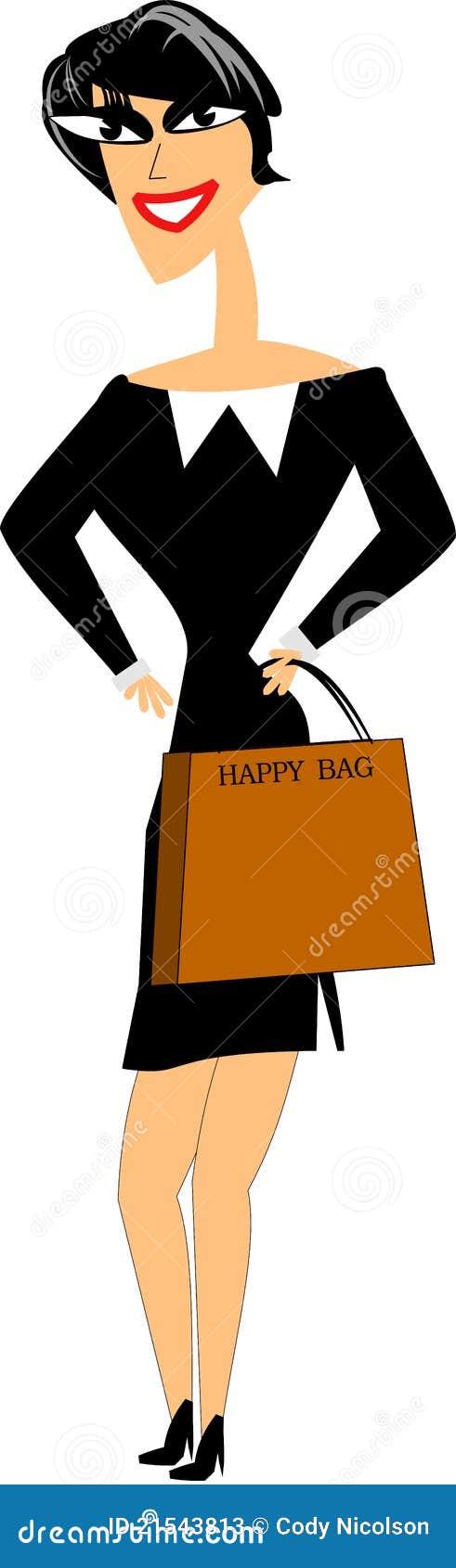 Happy shopper stock vector. Illustration of full, female - 21543813