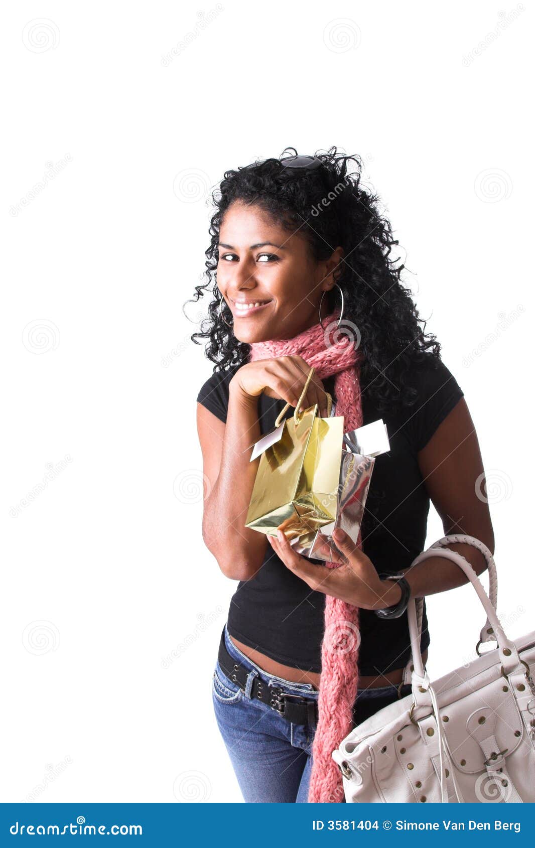 Happy shopper stock photo. Image of attractive, buying - 3581404