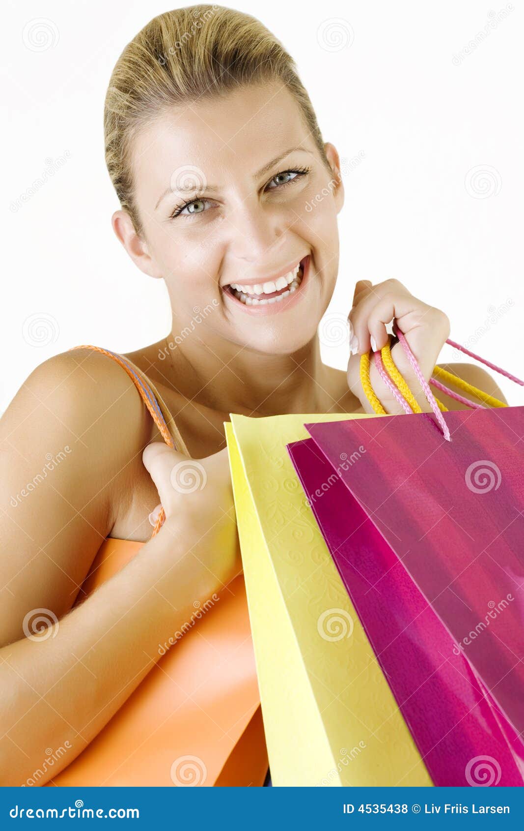 Happy shopper stock photo. Image of shot, purchase, young - 4535438