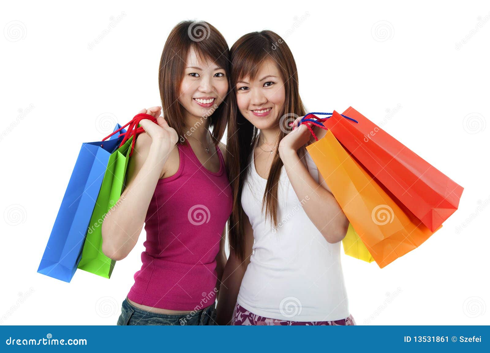 Happy Shoppers stock image. Image of enjoying, attractive - 13531861