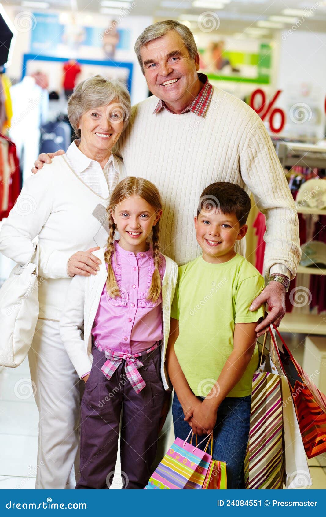 Happy shoppers stock image. Image of grandparent, generation - 24084551