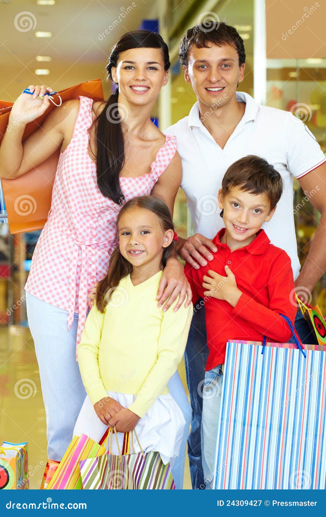 Happy shoppers stock image. Image of male, mall, human - 24309427