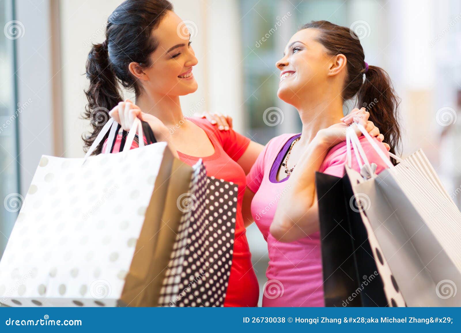 Happy shopping stock photo. Image of feminine, buyer - 26730038