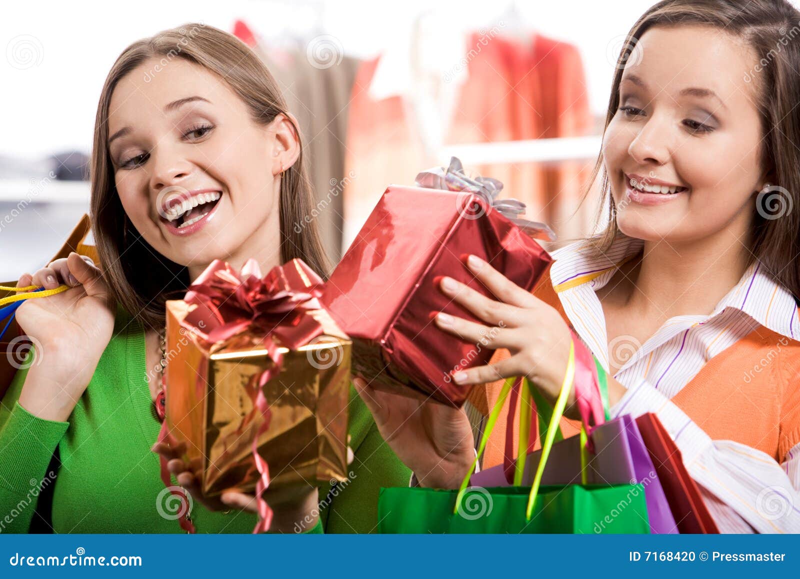 Happy shopping stock photo. Image of giftbox, happy, adult - 7168420