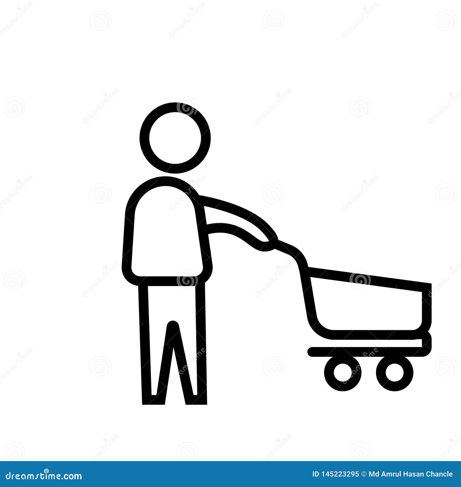 Happy Shopping- Black Linear Happy Shopping Vector Illustration Symbol ...