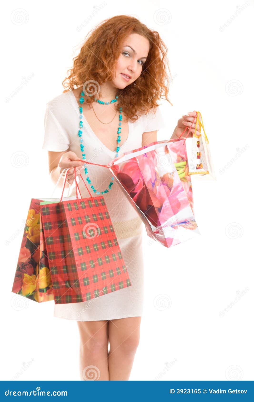 Happy shopping lady stock image. Image of grinning, cheerful - 3923165