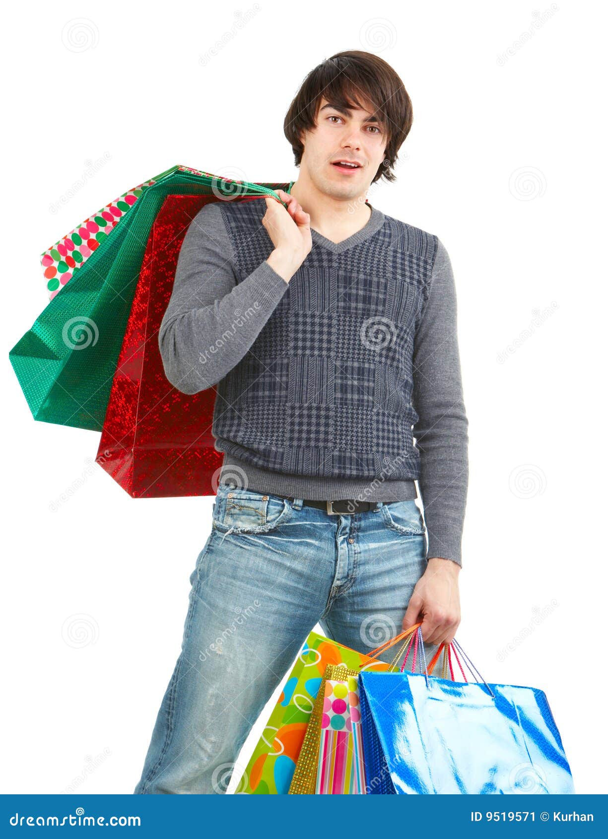 Happy shopping man stock image. Image of mall, smiling - 9519571