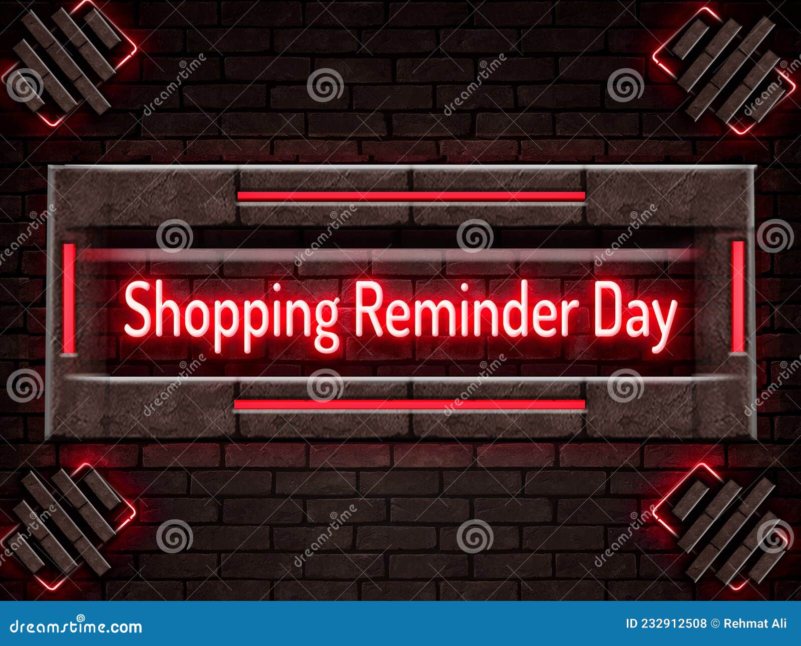 November, Shopping Reminder Day, Neon Text Effect on Bricks Background ...