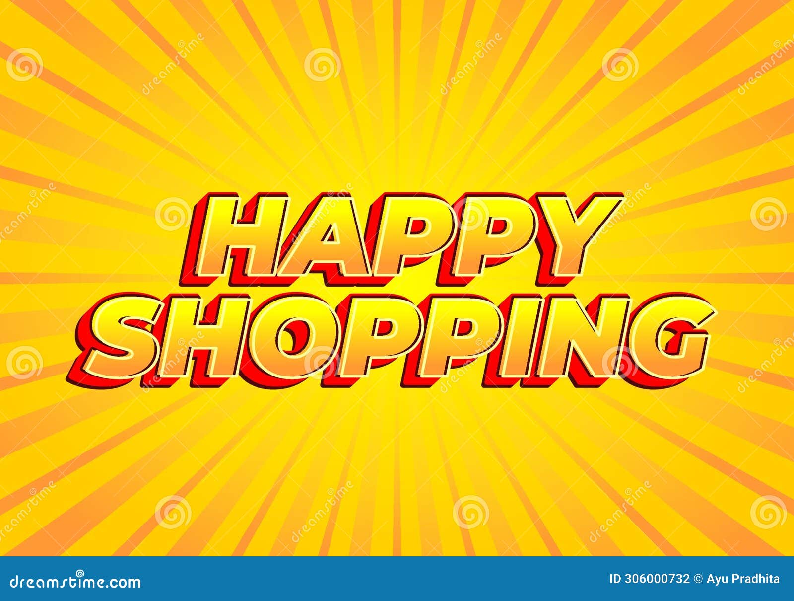 Happy Shopping. Text Effect in 3D Look with Eye Catching Color Stock ...