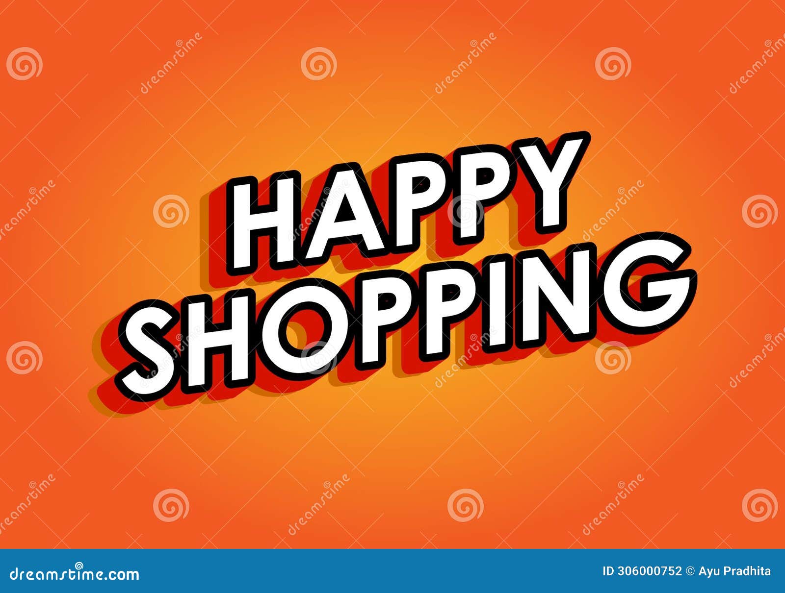 Happy Shopping. Text Effect in 3D Look with Eye Catching Color Stock ...