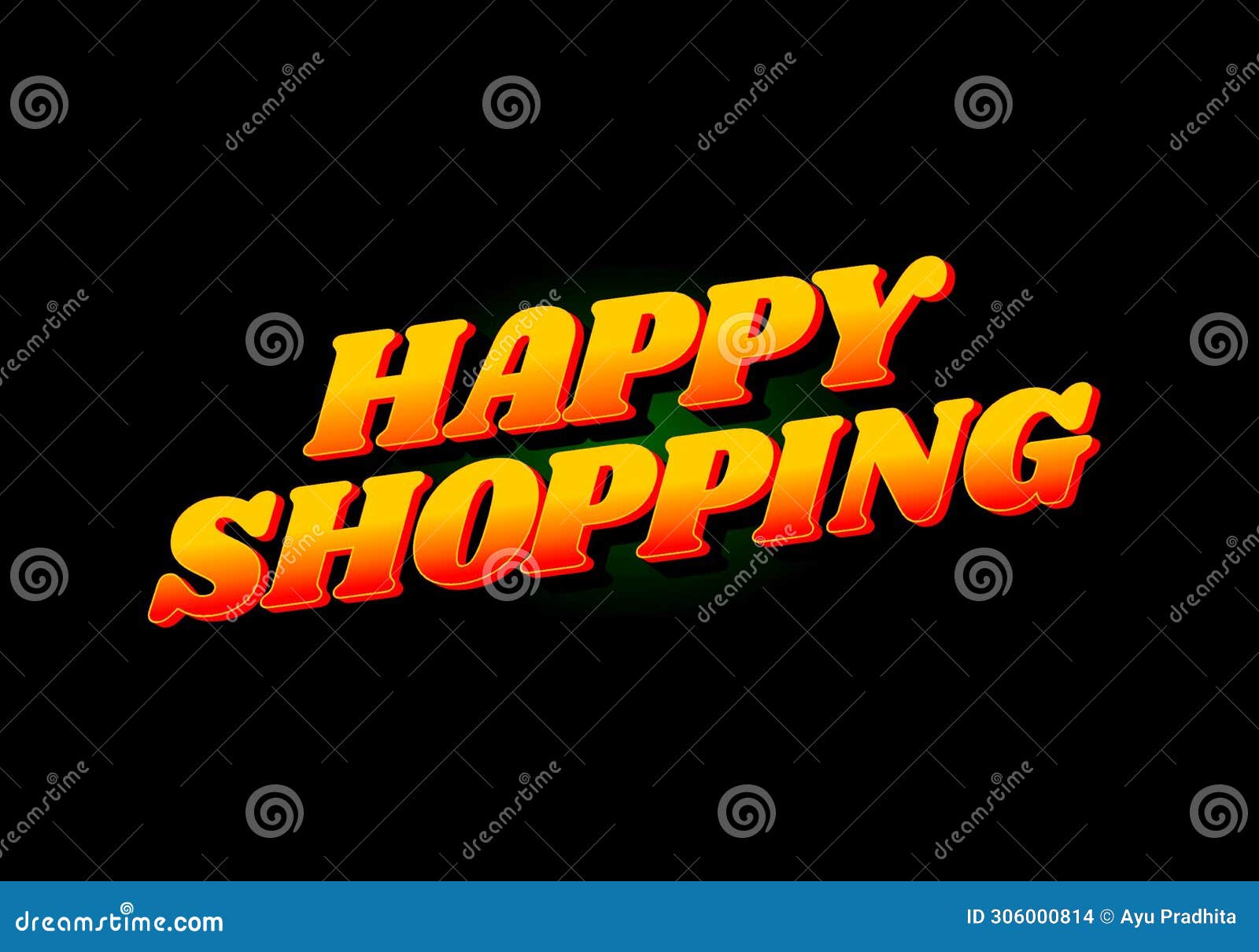 Happy Shopping. Text Effect in 3D Look with Eye Catching Color Stock ...