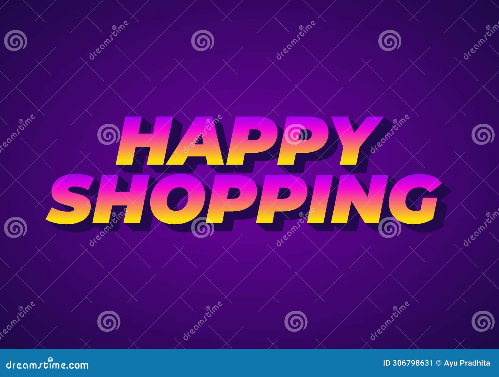 Happy Shopping. Text Effect in 3D Look with Eye Catching Color Stock ...
