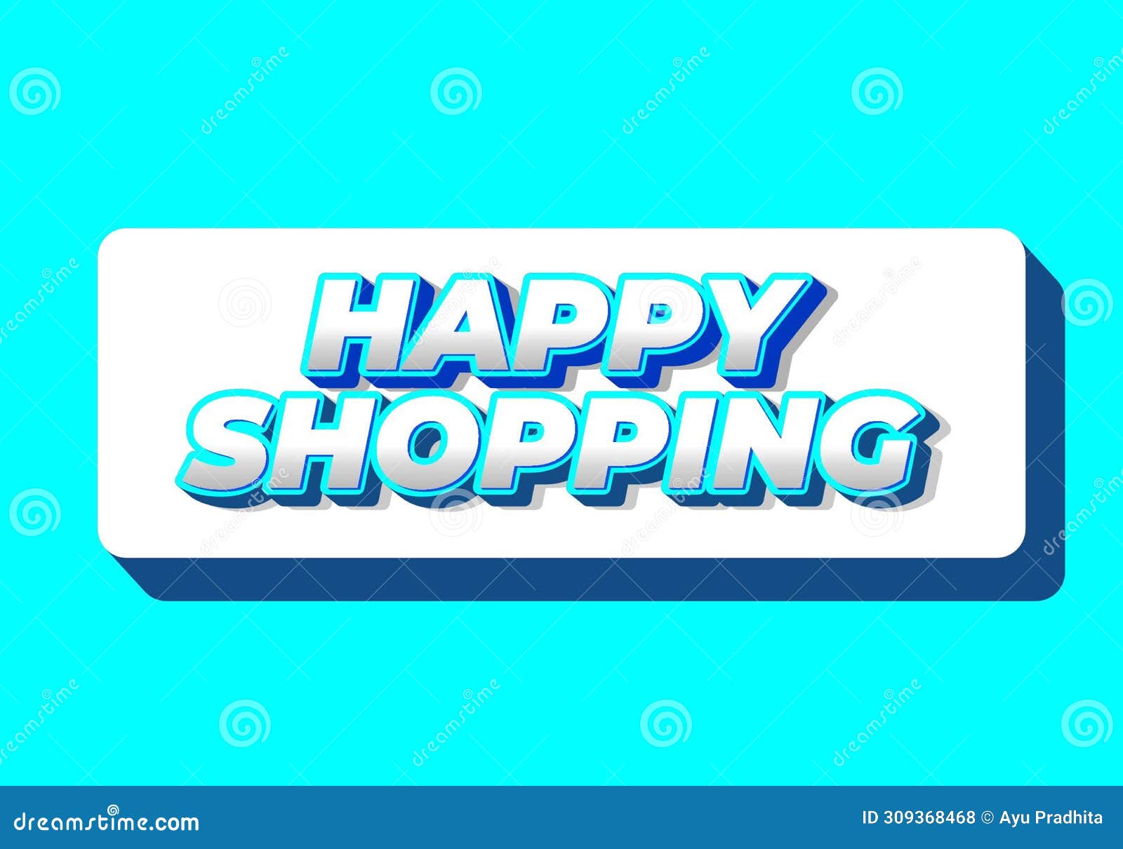 Happy Shopping. Text Effect in 3D Look with Eye Catching Color Stock ...
