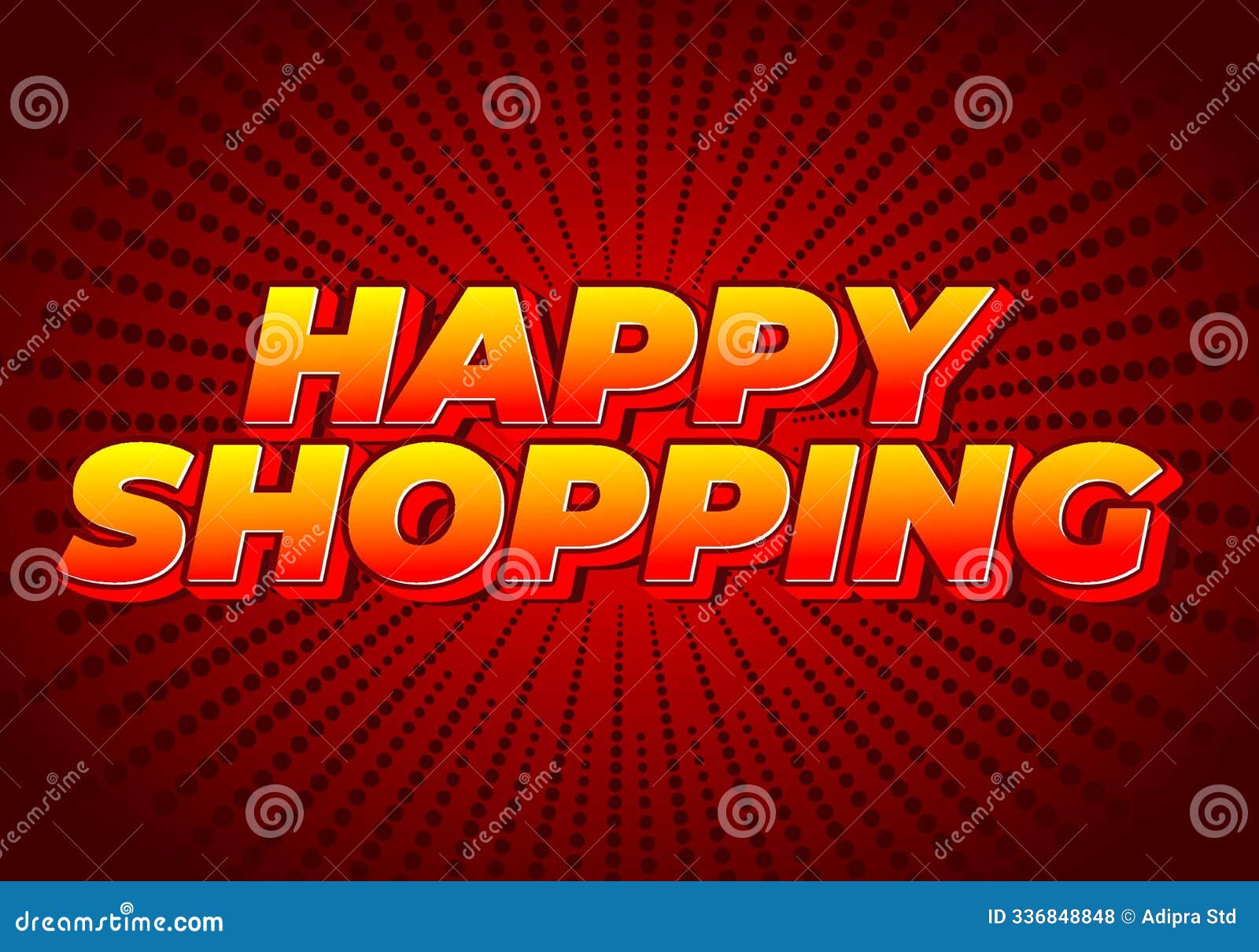 Happy Shopping. Text Effect with 3D Style and Modern Colors Stock ...